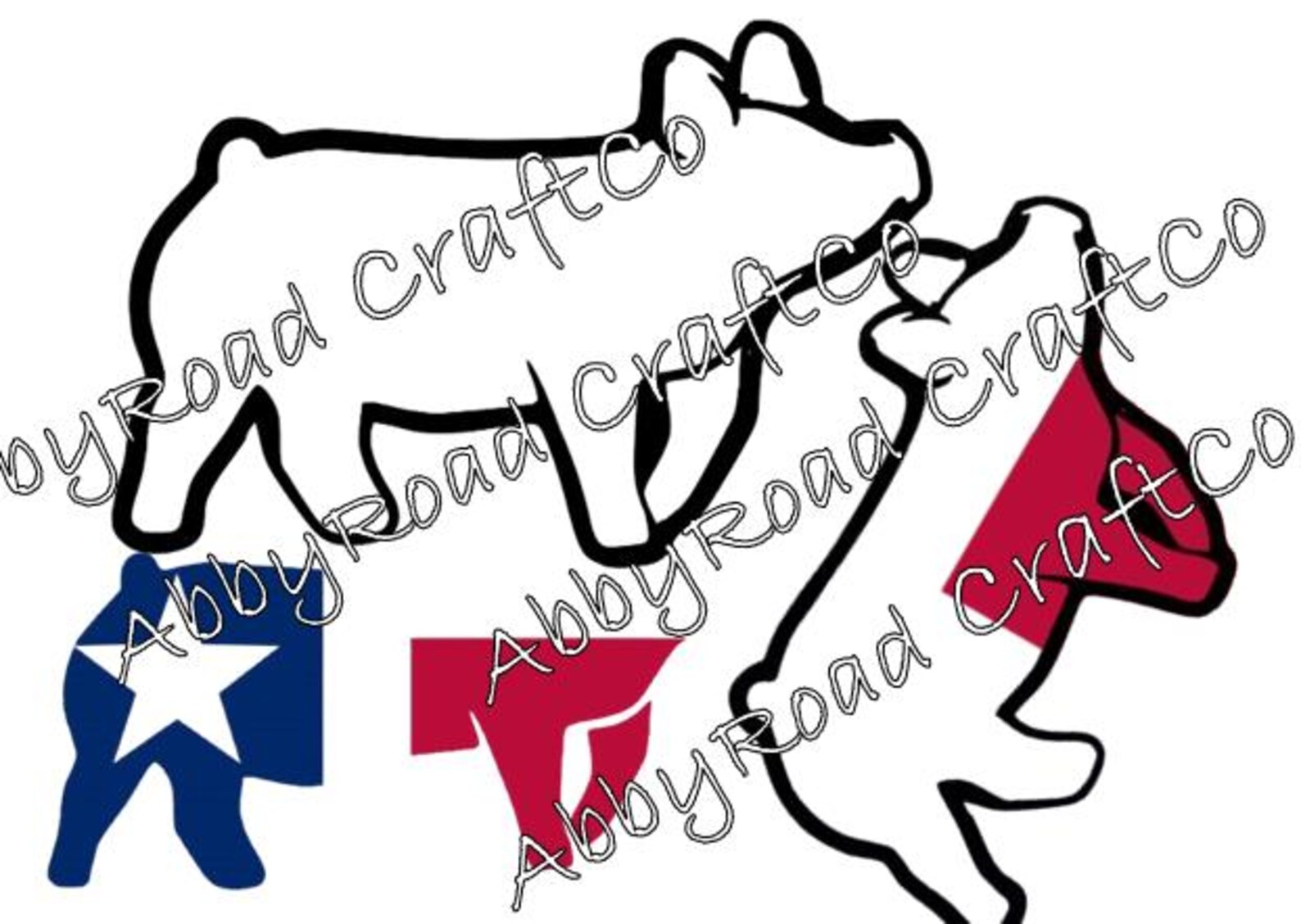 SHOW Pig TEXAS PIG in Layers for Cutting Machines Also in Color - Etsy