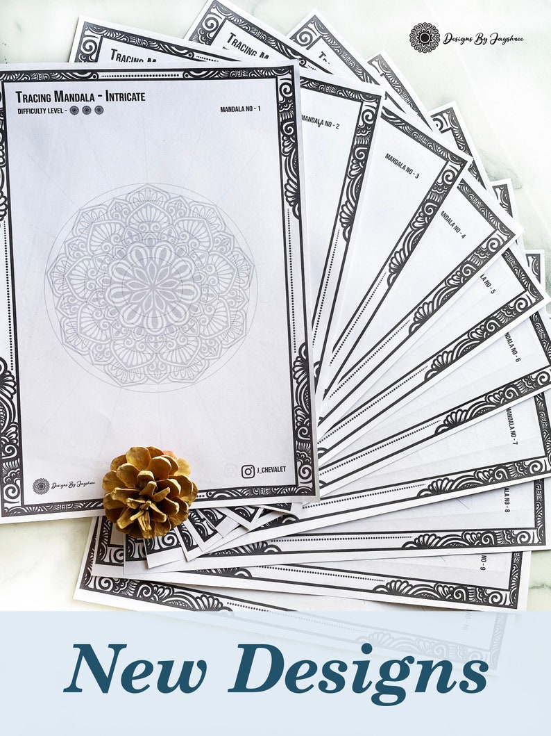 Set of 10 Mandalas for Outline,tracing, Coloring, Pdf Mandala Practice ...