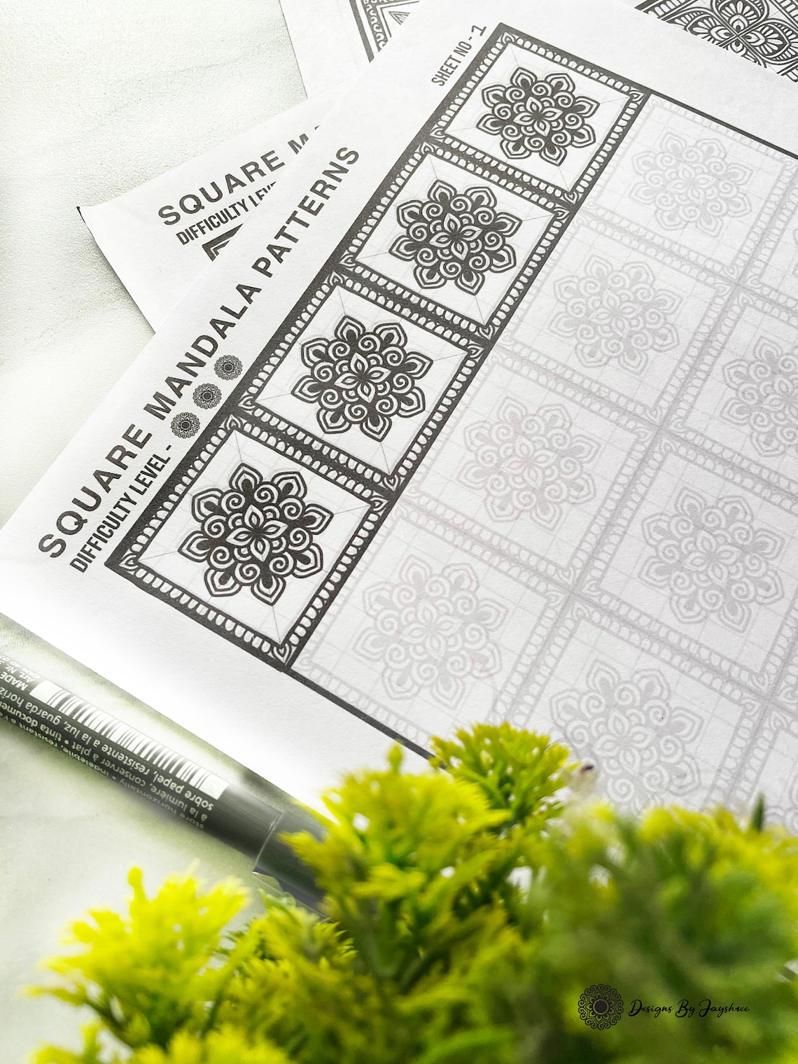 Mandala Pattern Sheet 5 Mandala Practice Sheet Digital - Etsy