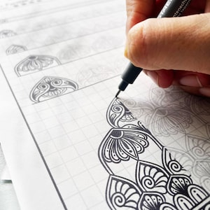Mandala Pattern Sheets Set of 5 Mandala Practice Sheets, Digital ...