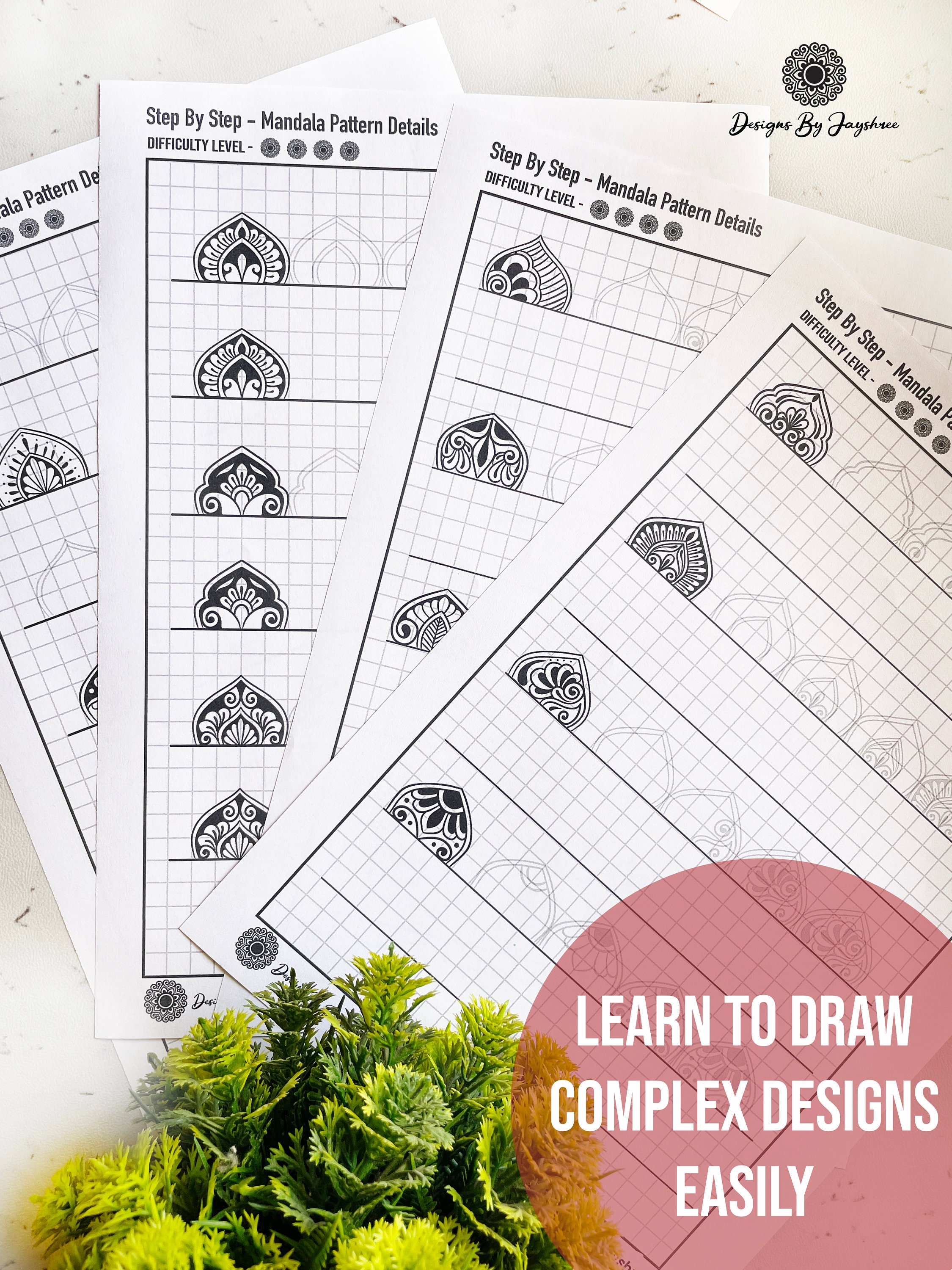 Step by Step Mandala Patterns 55 Designs, Mandala Practice Sheets ...