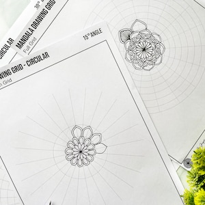 Mandala Drawing Template, Mandala Grid, Mandala Practice Sheets ...