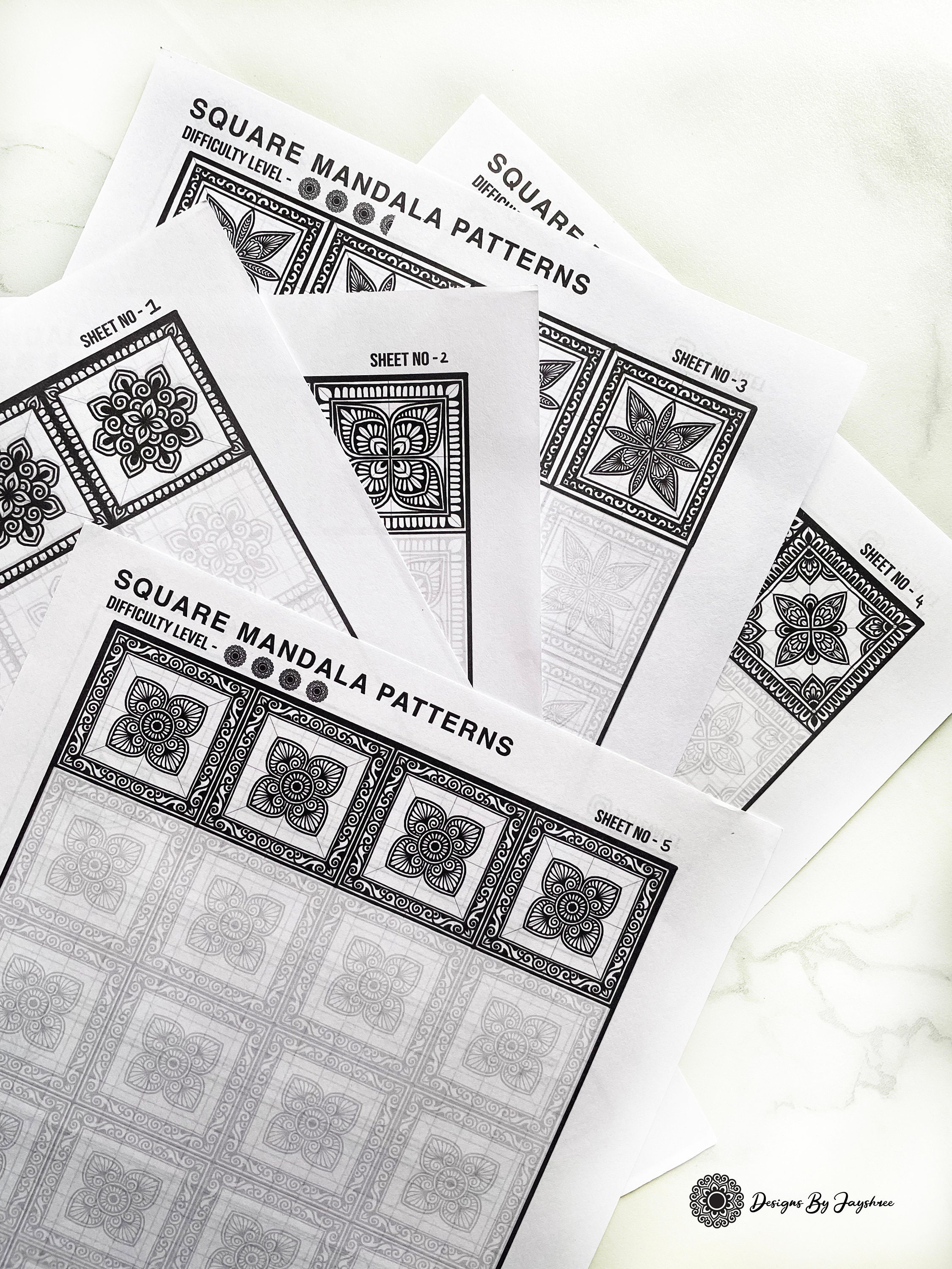 Mandala Pattern Sheet 5 Mandala Practice Sheet, Digital Download ...