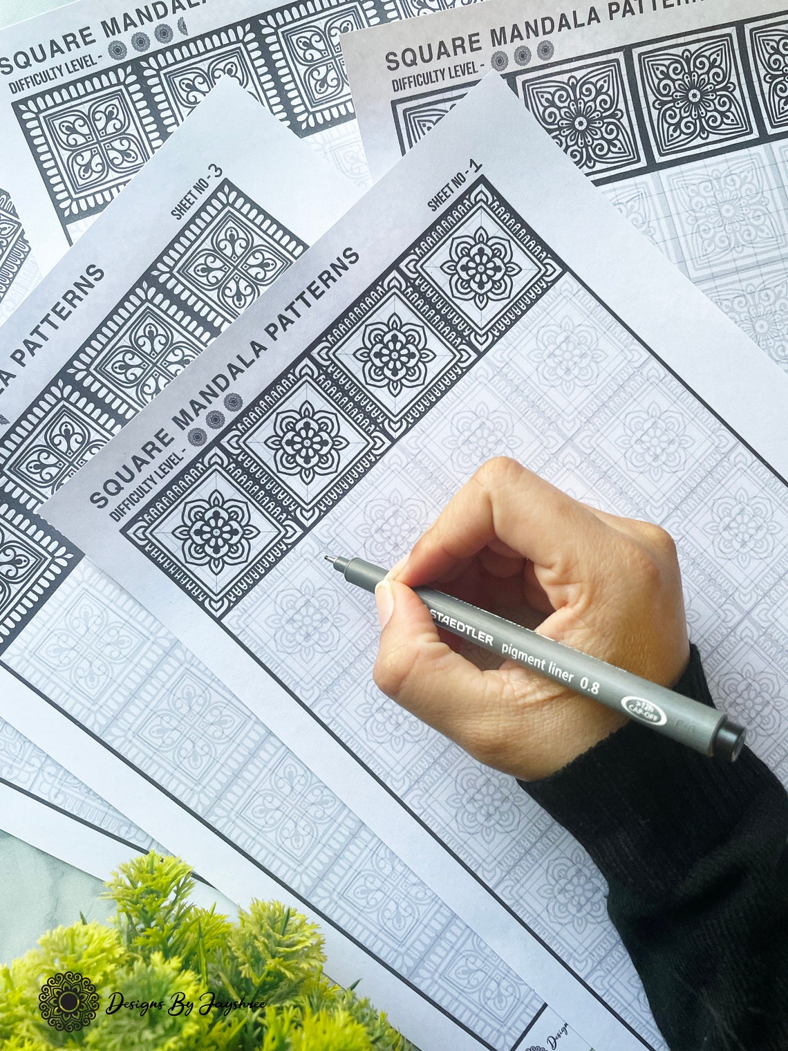 Mandala Pattern Sheet 5 Mandala Practice Sheet Digital - Etsy