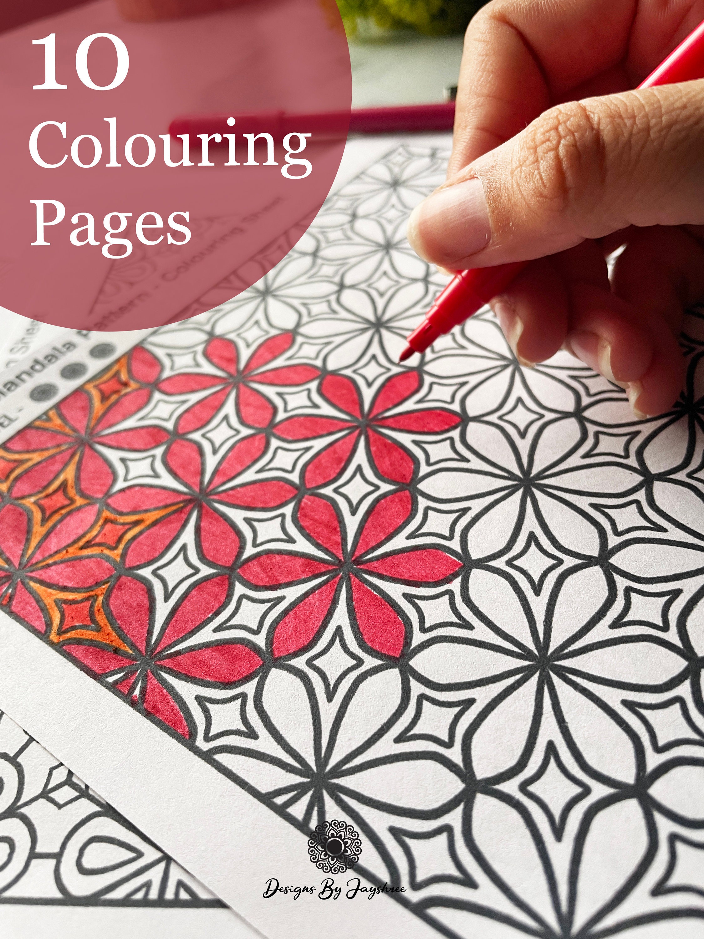 Mandala Full Page Tracing and Colouring Sheet 20 Digital Download ...