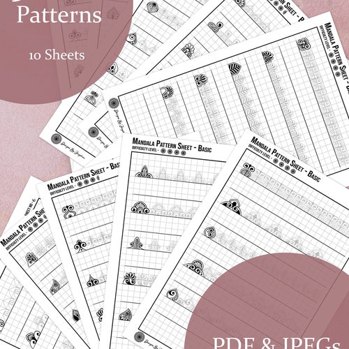 Mandala Pattern Sheets 10 BASICINTRICATE Mandala Practice - Etsy