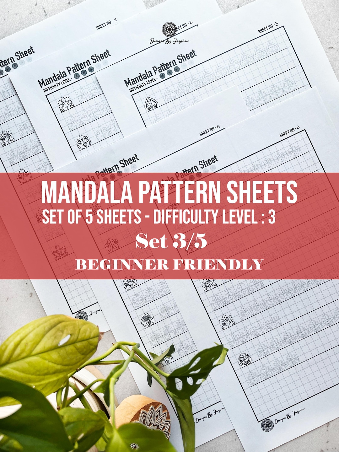 Mandala Pattern Sheets- 5 Pages - Set: 3 / 5, Mandala Practice Sheets ...