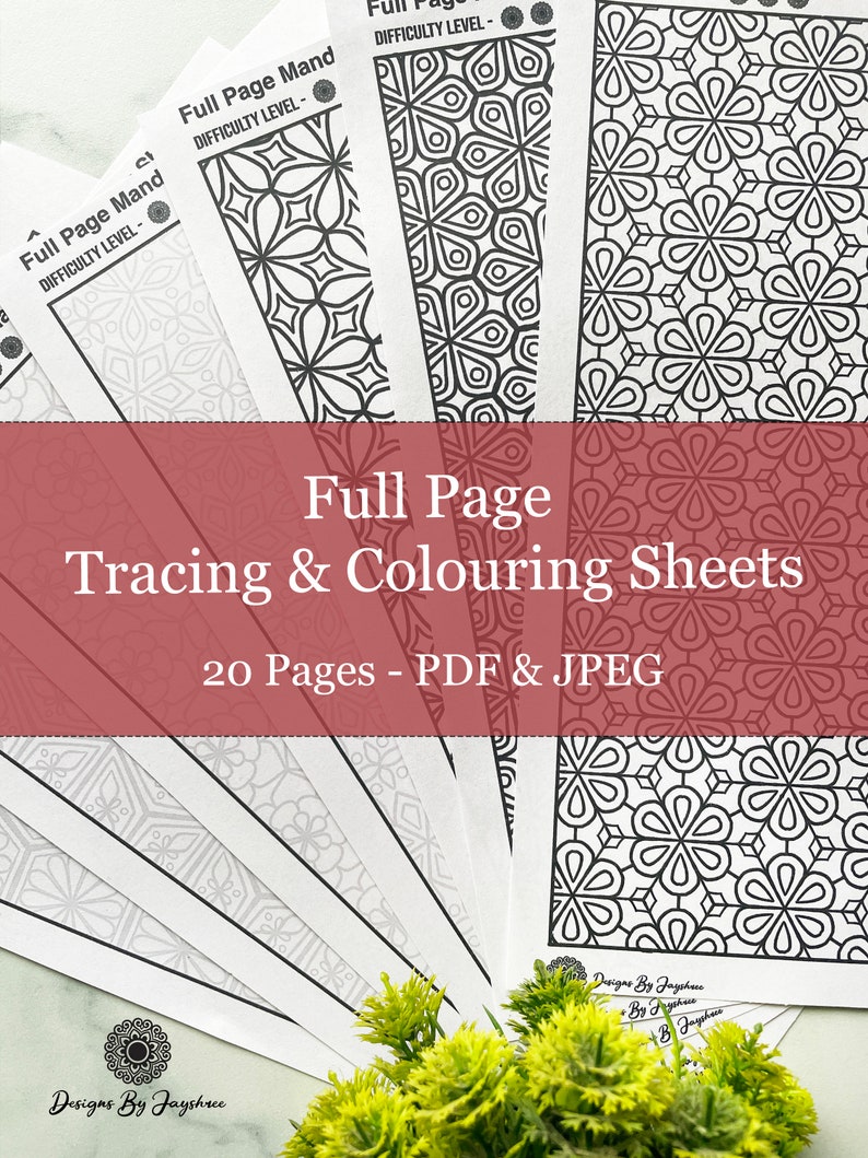 Mandala Full Page Tracing and Colouring Sheet 20 Digital - Etsy
