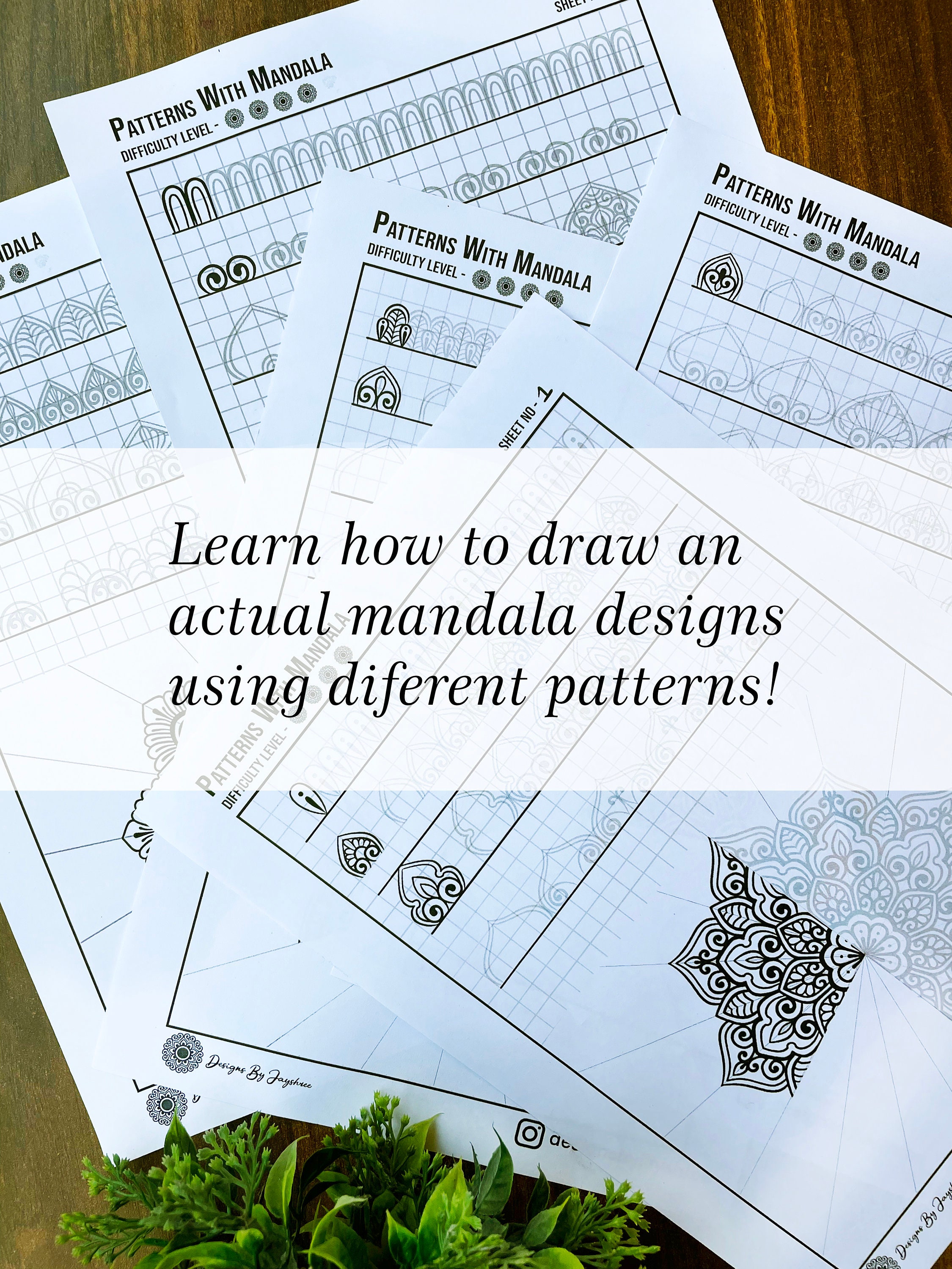5 Mandala Pattern Sheets With Mandala Template, Mandala Practice Sheets ...