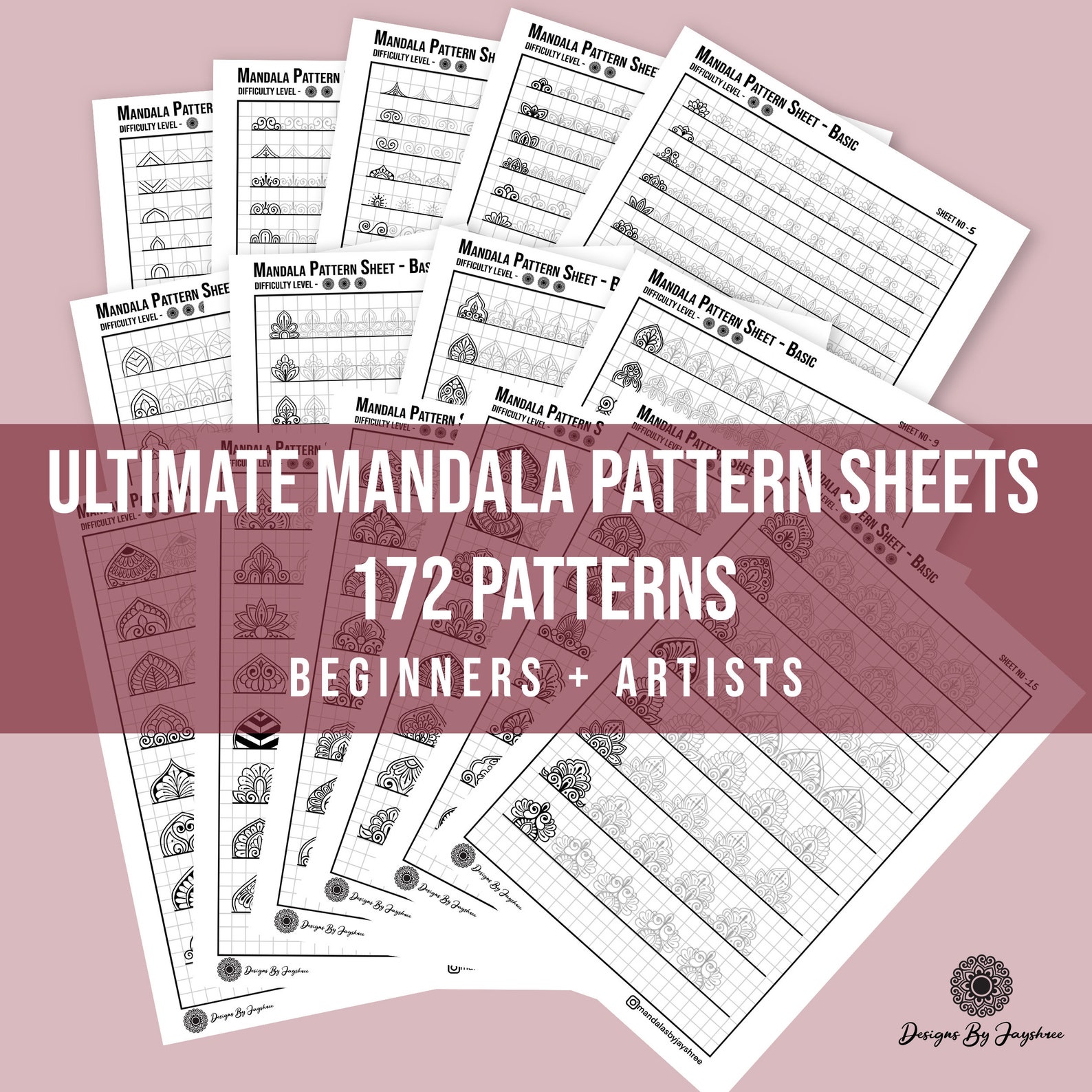 Mandala Pattern Sheets- 172 Patterns for Beginners and Artists Mandala ...