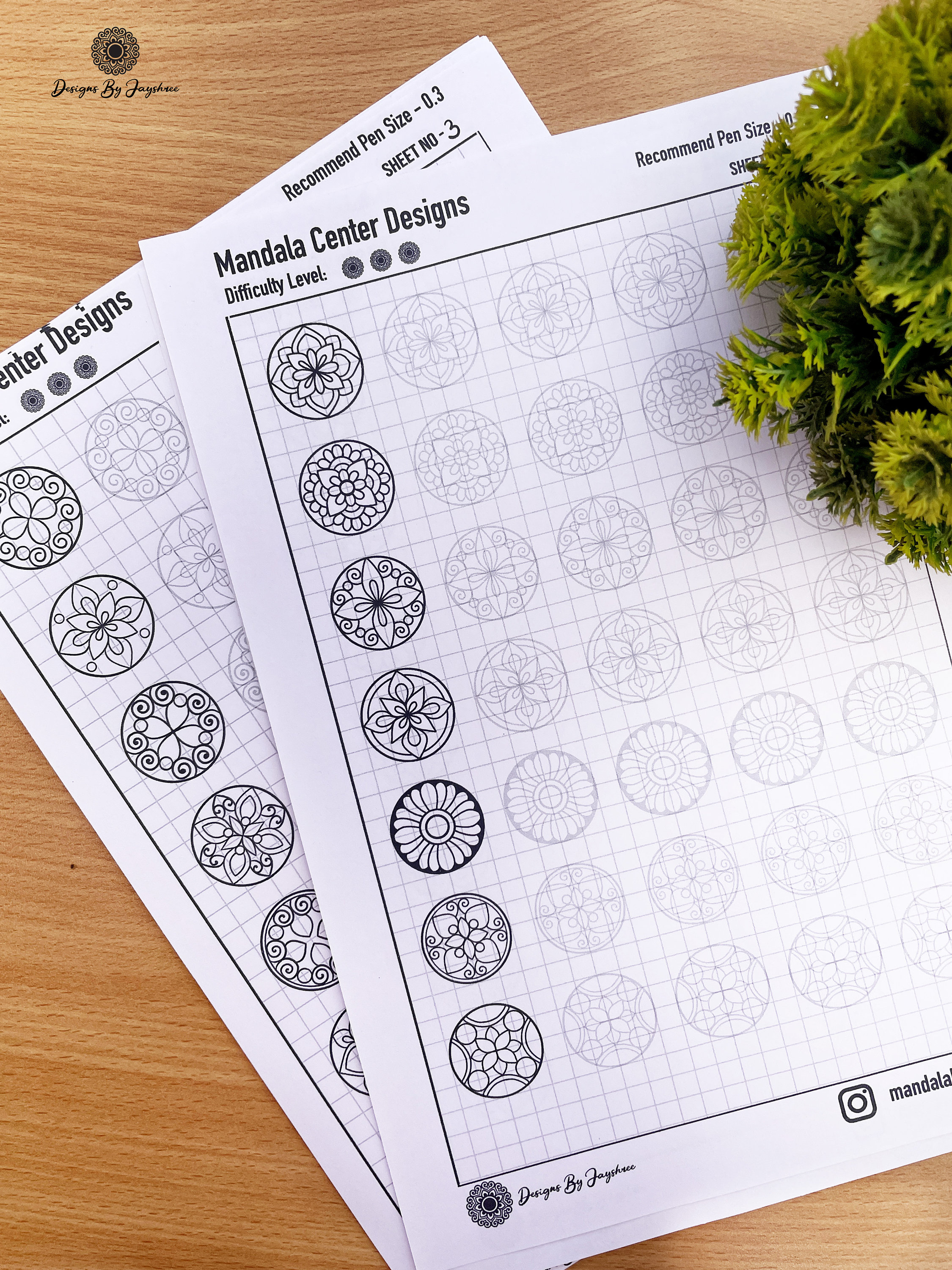 Mandala Center Designs - 56 , Mandala Practice Sheets,digital Downloads ...