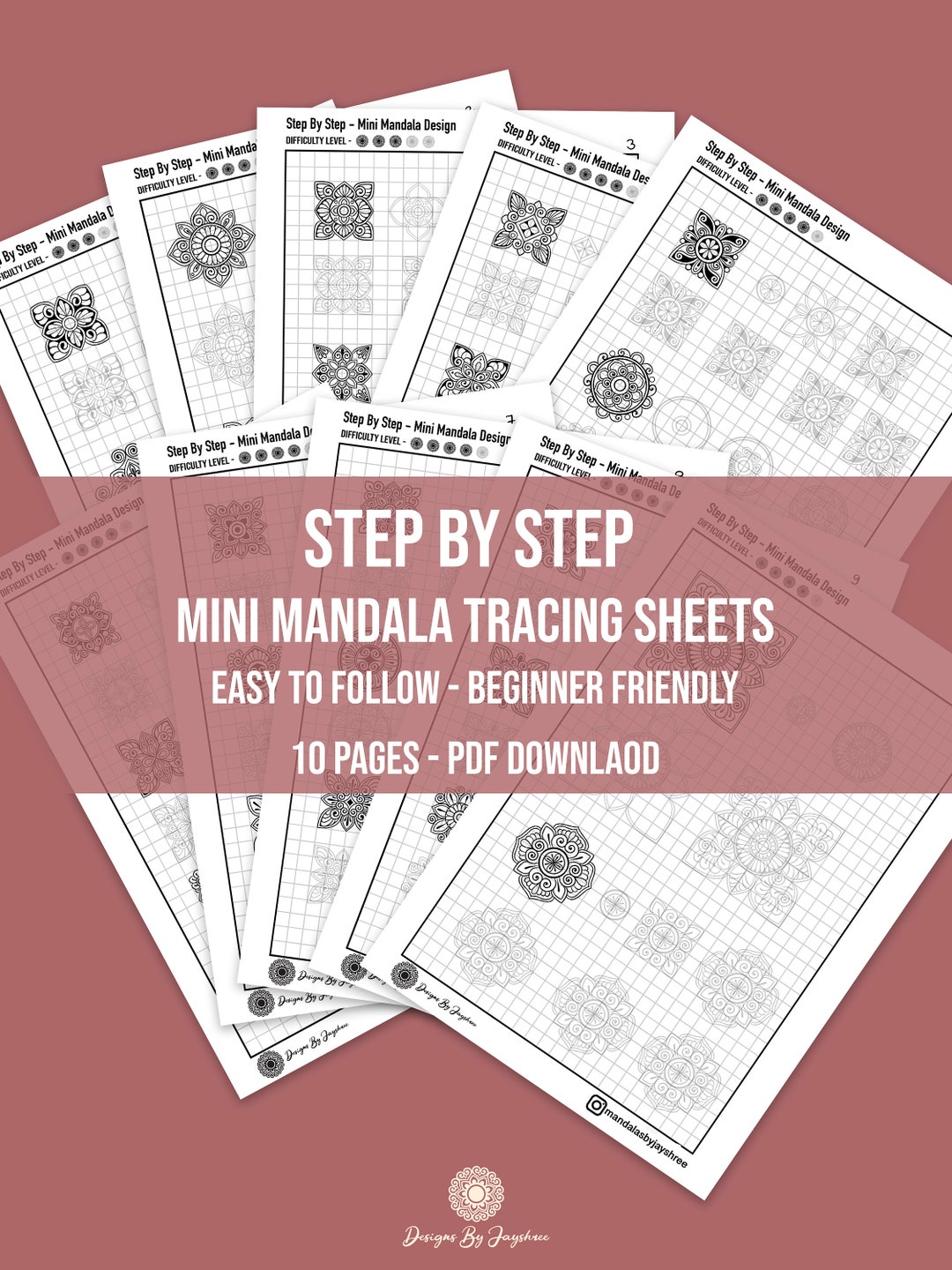 Step by Step Mini Mandala Tracing Sheets- 10 Pages, Mandala Practice Sheets,mandala Digital ...