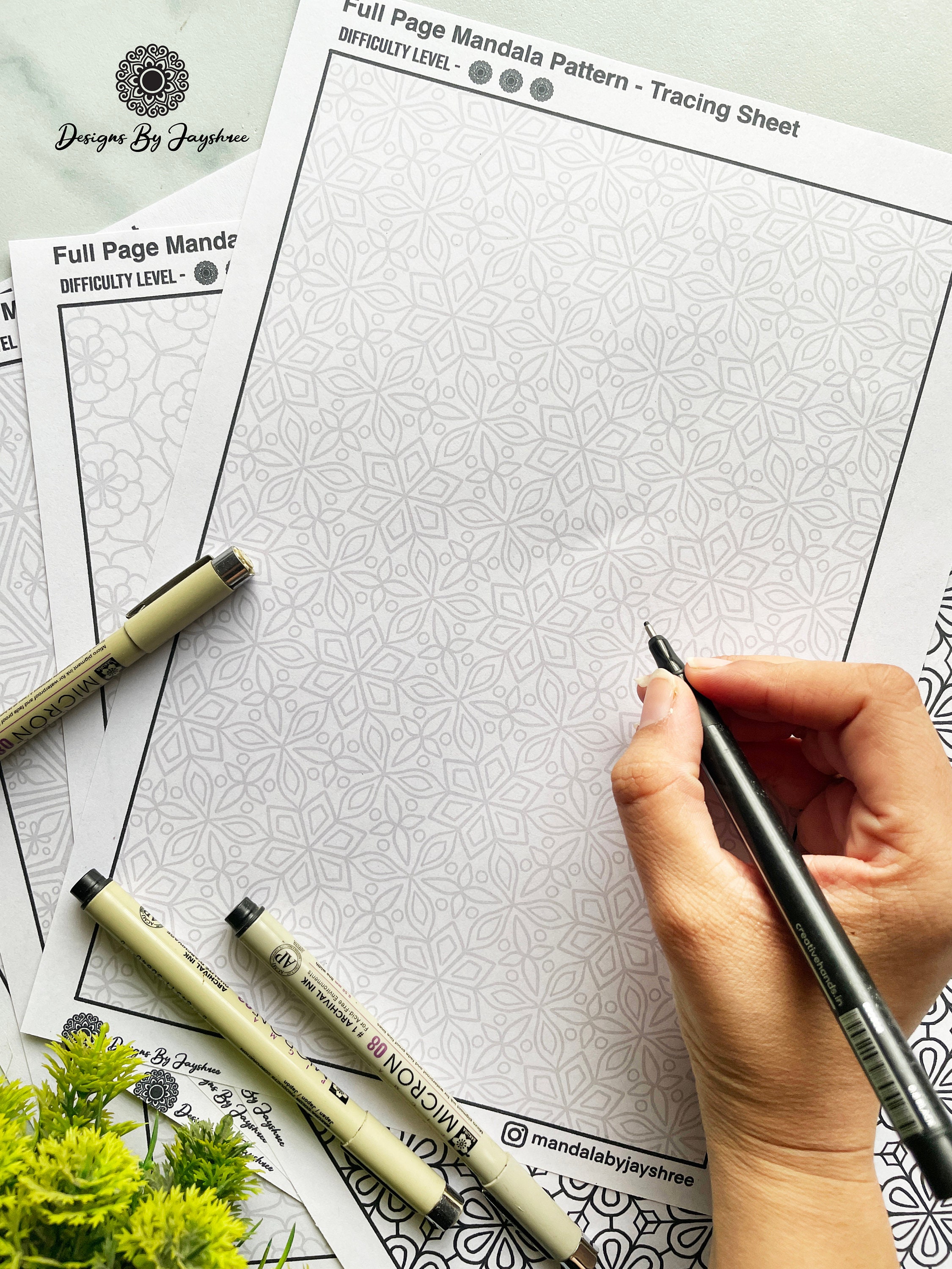 Mandala Full Page Tracing and Colouring Sheet 20 Digital Download ...