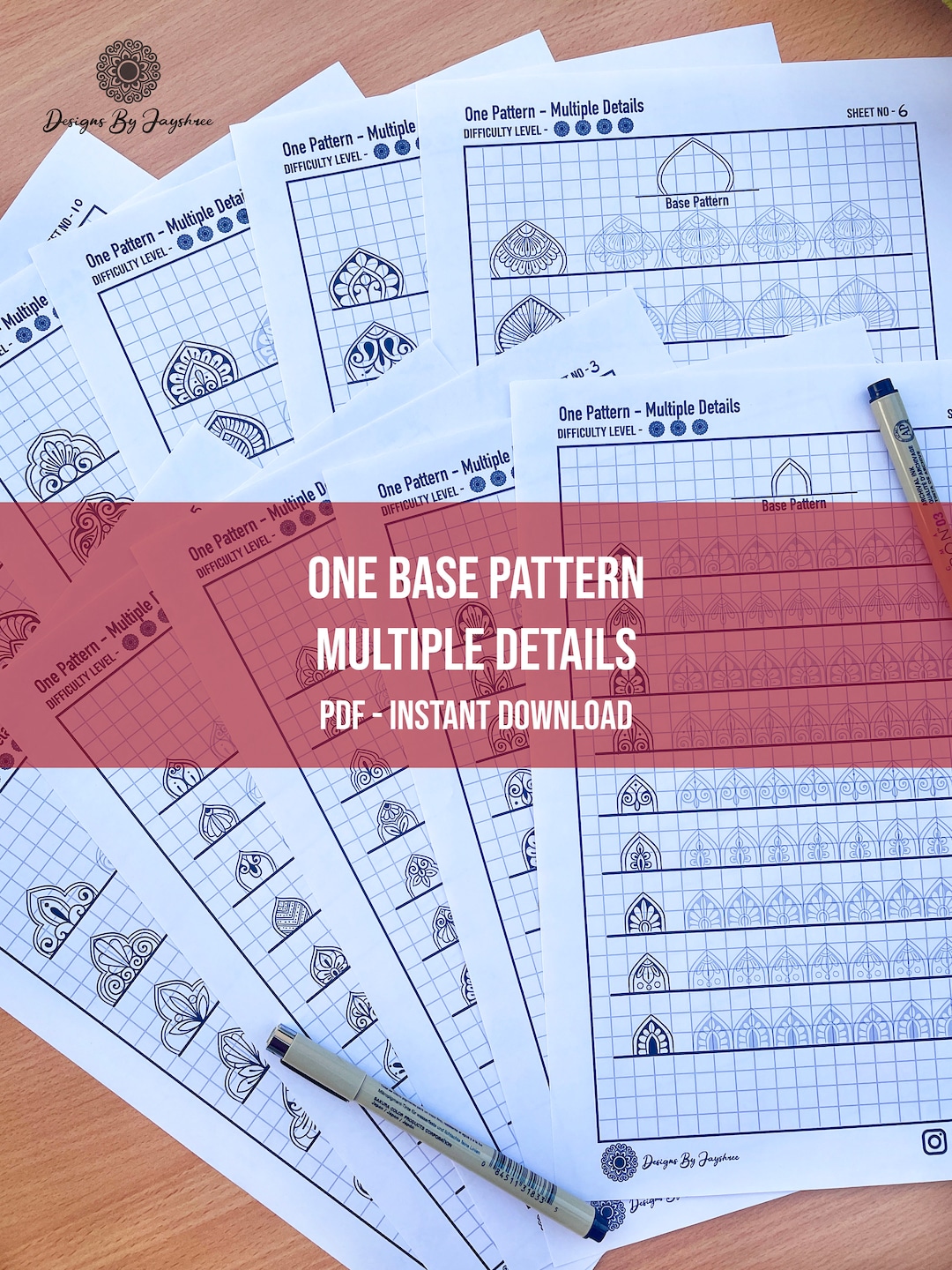 One Pattern Multiple Details - Mandala Practice Sheets,digital ...