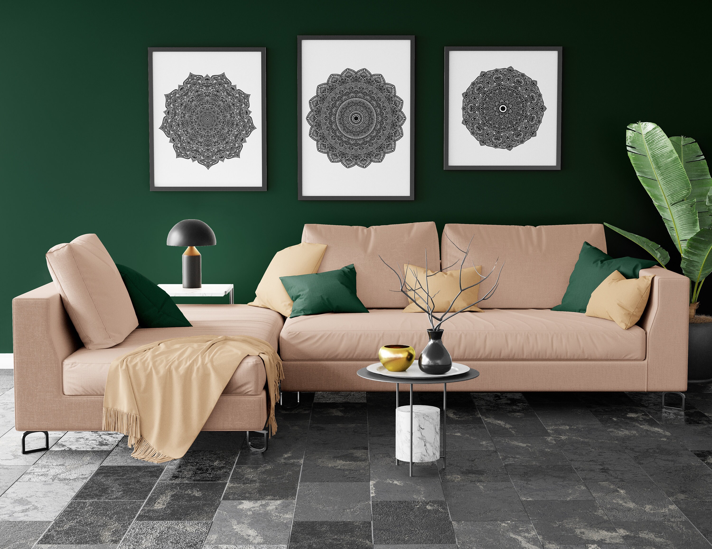 Mandala Art Print Set of 3 Mandala Art Printable Wall Art - Etsy