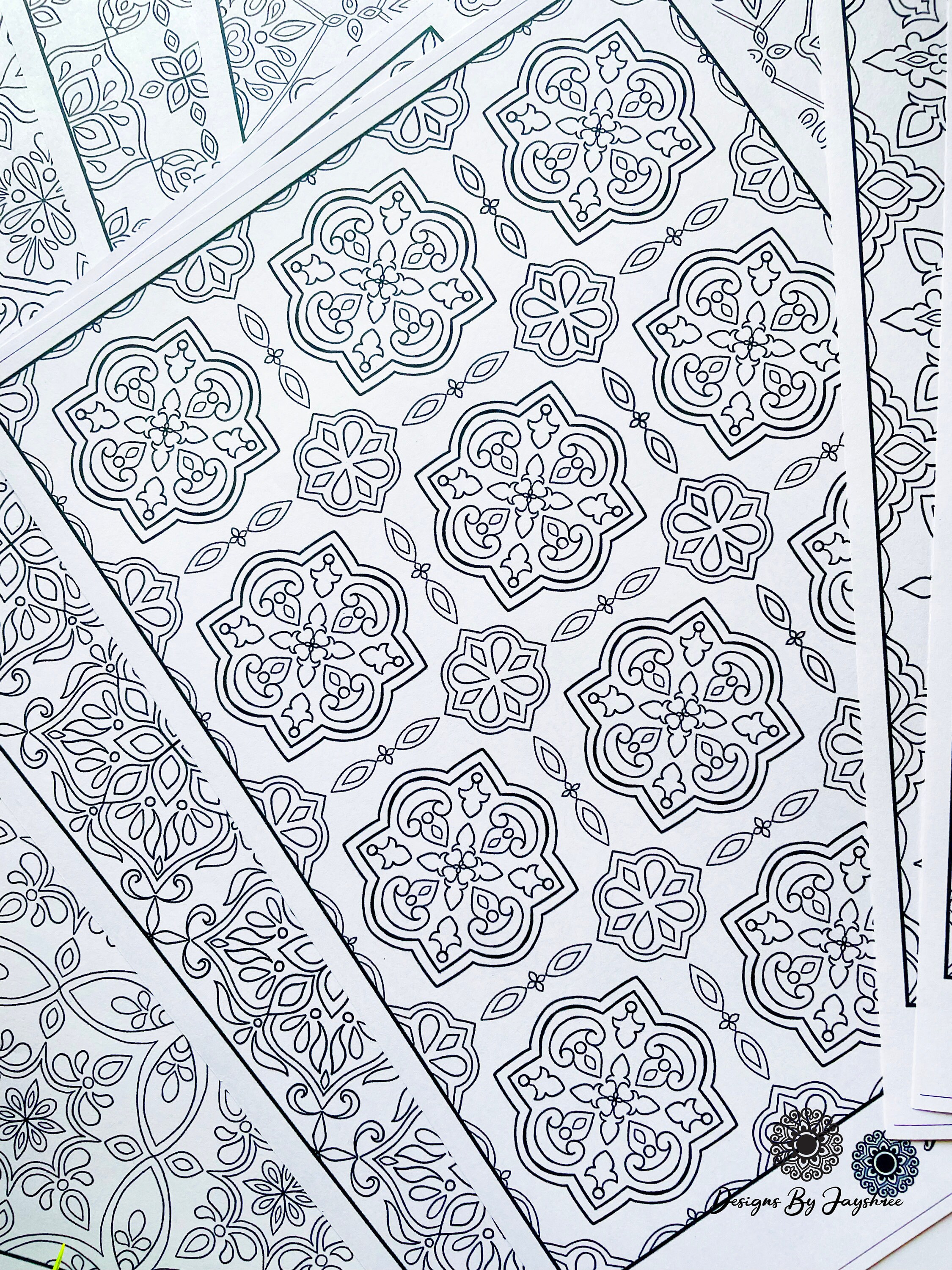 Mandala Tile Tracing and Colouring Pages 20 Pages, Digital Download ...