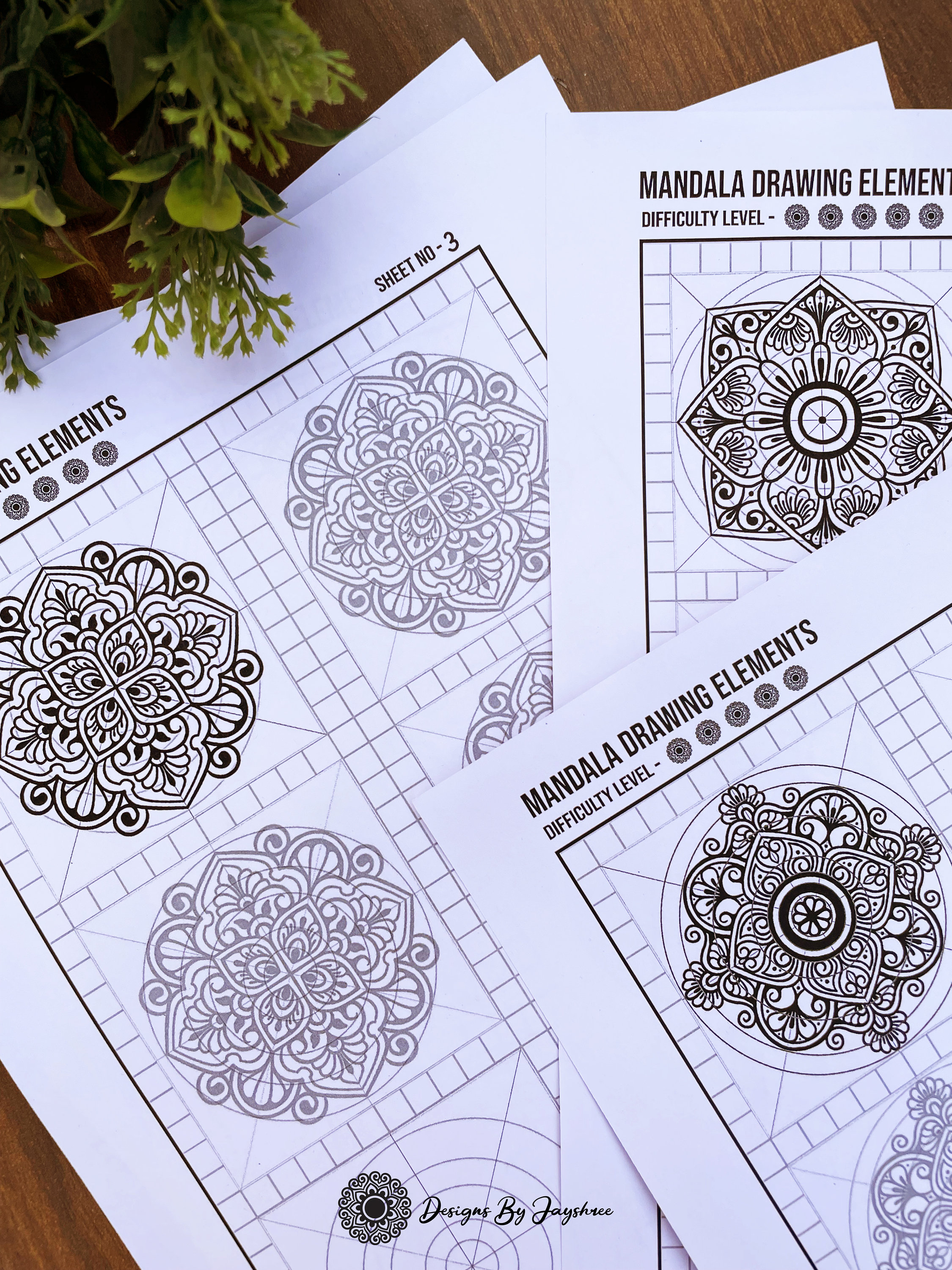 Mandala Practice Sheets SET OF 5 Mandala Templates Digital - Etsy