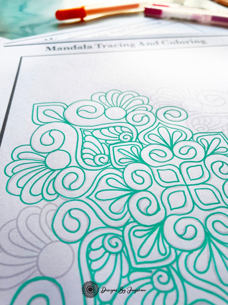 Set of 5 Mandalas for OUTLINE Tracing Coloring Pdf. Digital - Etsy