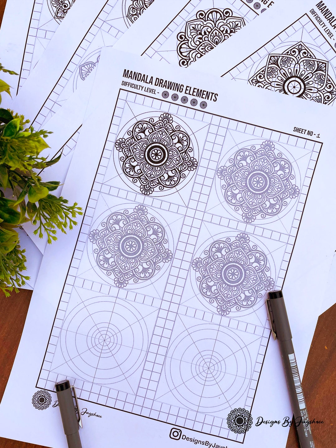 Mandala Practice Sheets SET OF 5 Mandala Templates Digital - Etsy