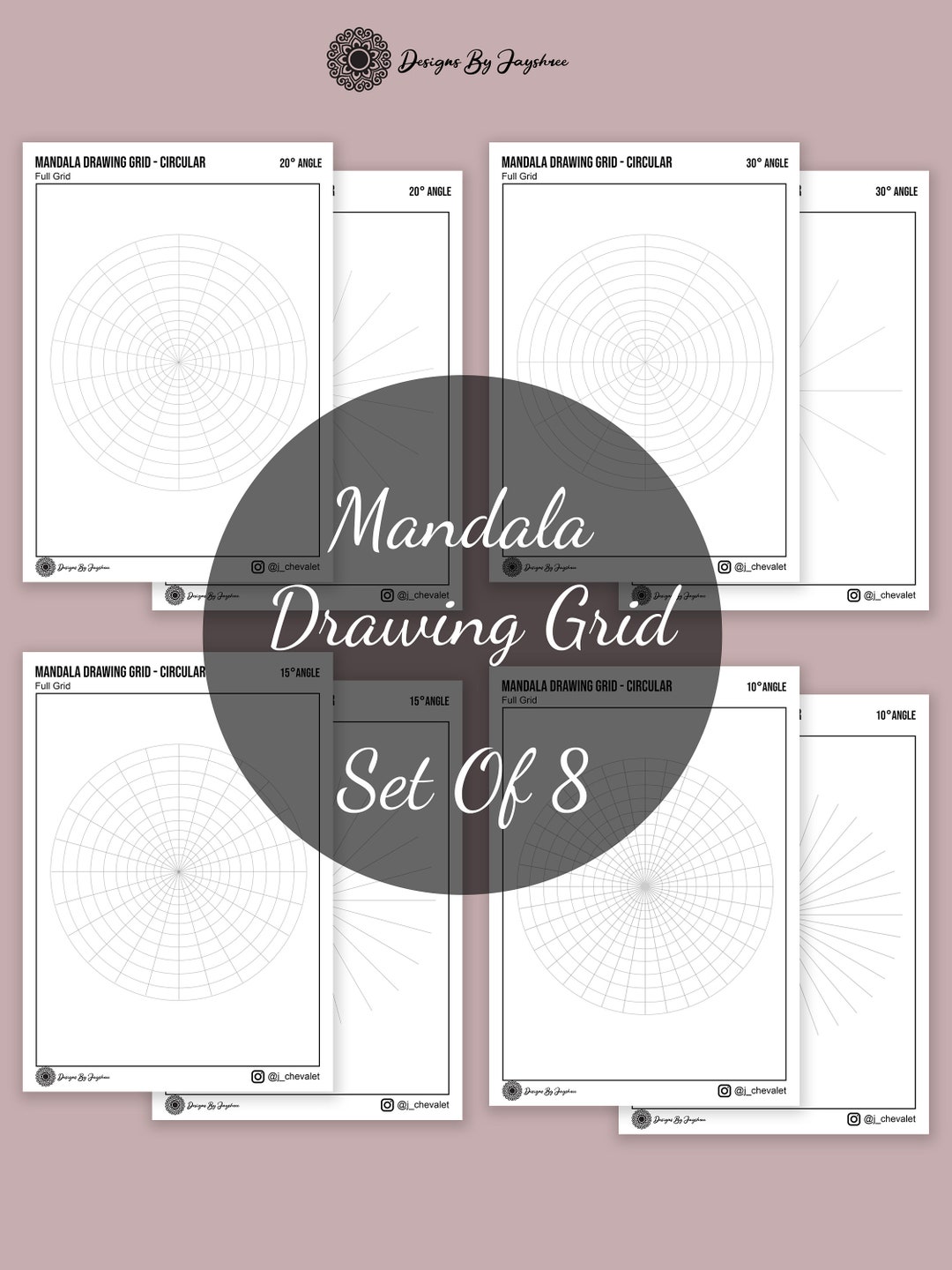 Mandala Drawing Template, Mandala Grid, Mandala Practice Sheets ...