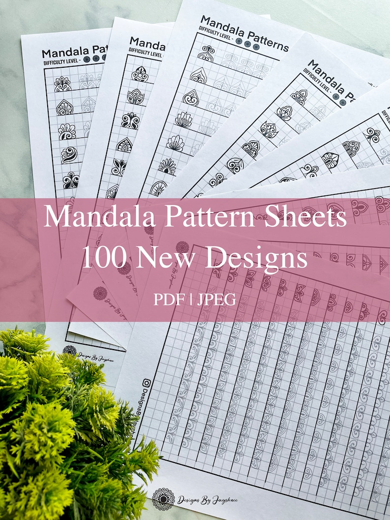 Beginner Mandala Pattern Sheets- 100 Patterns, Mandala Practice Sheets,mindful Mandala M,mandala ...