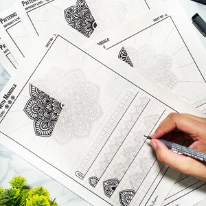 Mandala Pattern Sheets With Mandala BASIC SET OF 5, Mandala Practice ...