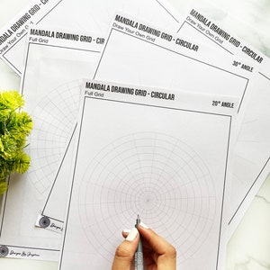 Mandala Drawing Template, Mandala Grid, Mandala Practice Sheets ...