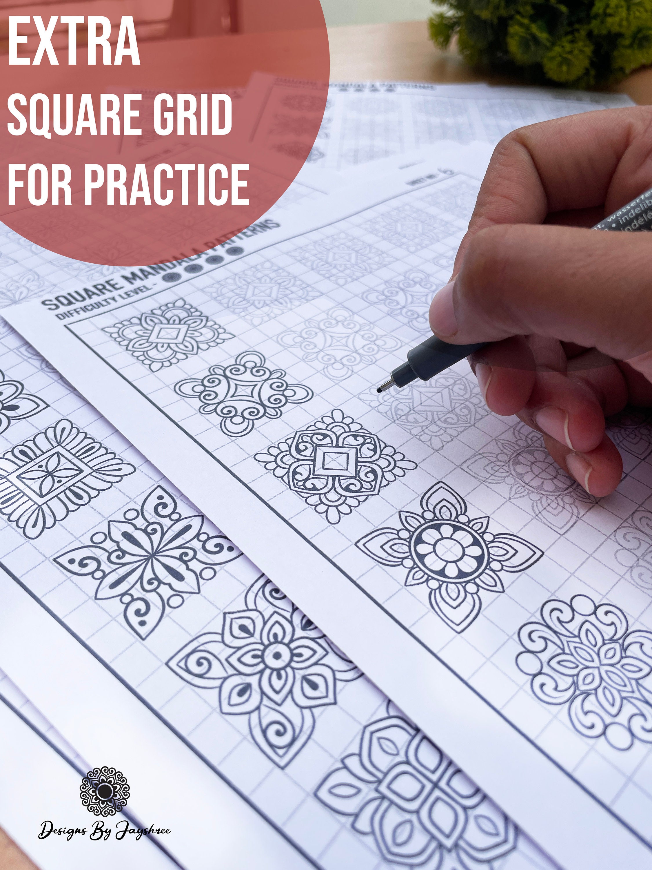 Square Mandala Patterns- 50+ Designs Sheets, Mandala Practice Sheets ...