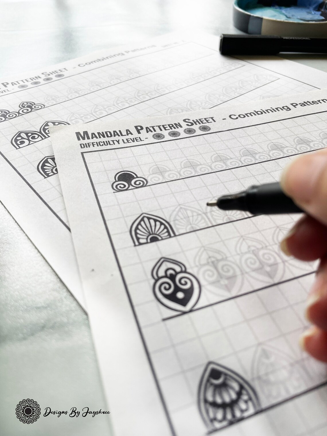 Mandala Pattern Sheets Set of 2 Mandala Practice Sheets - Etsy