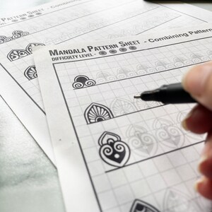 Mandala Pattern Sheets Set of 2 Mandala Practice Sheets, Digital ...