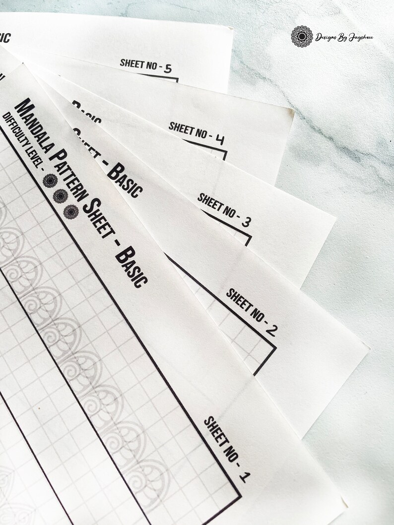 Mandala Pattern Sheets-basic DETAILS 5 Mandala Practice - Etsy