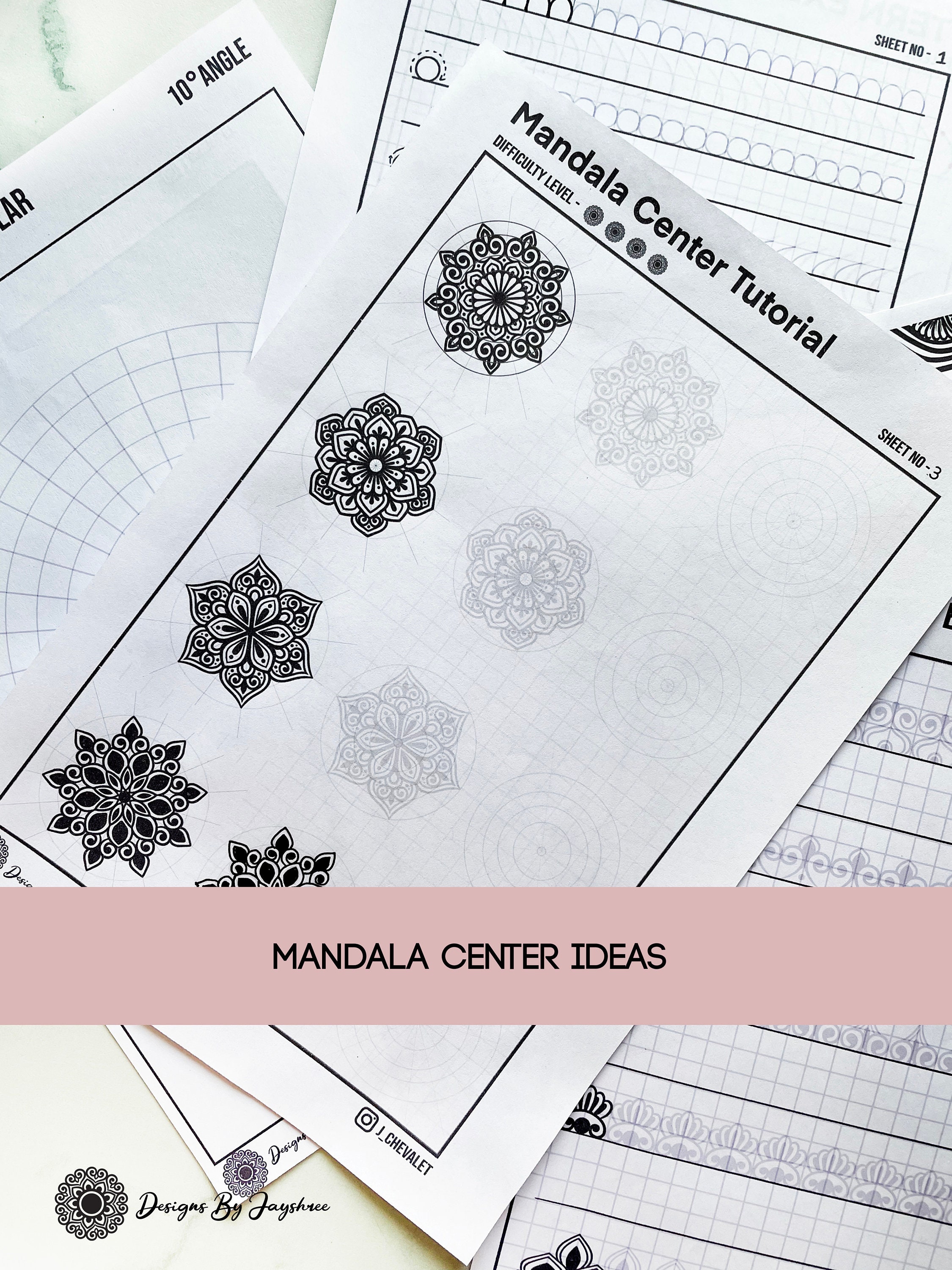 Mandala Guide Set of 5, Mandala Pattern Sheet, Mandala Template ...