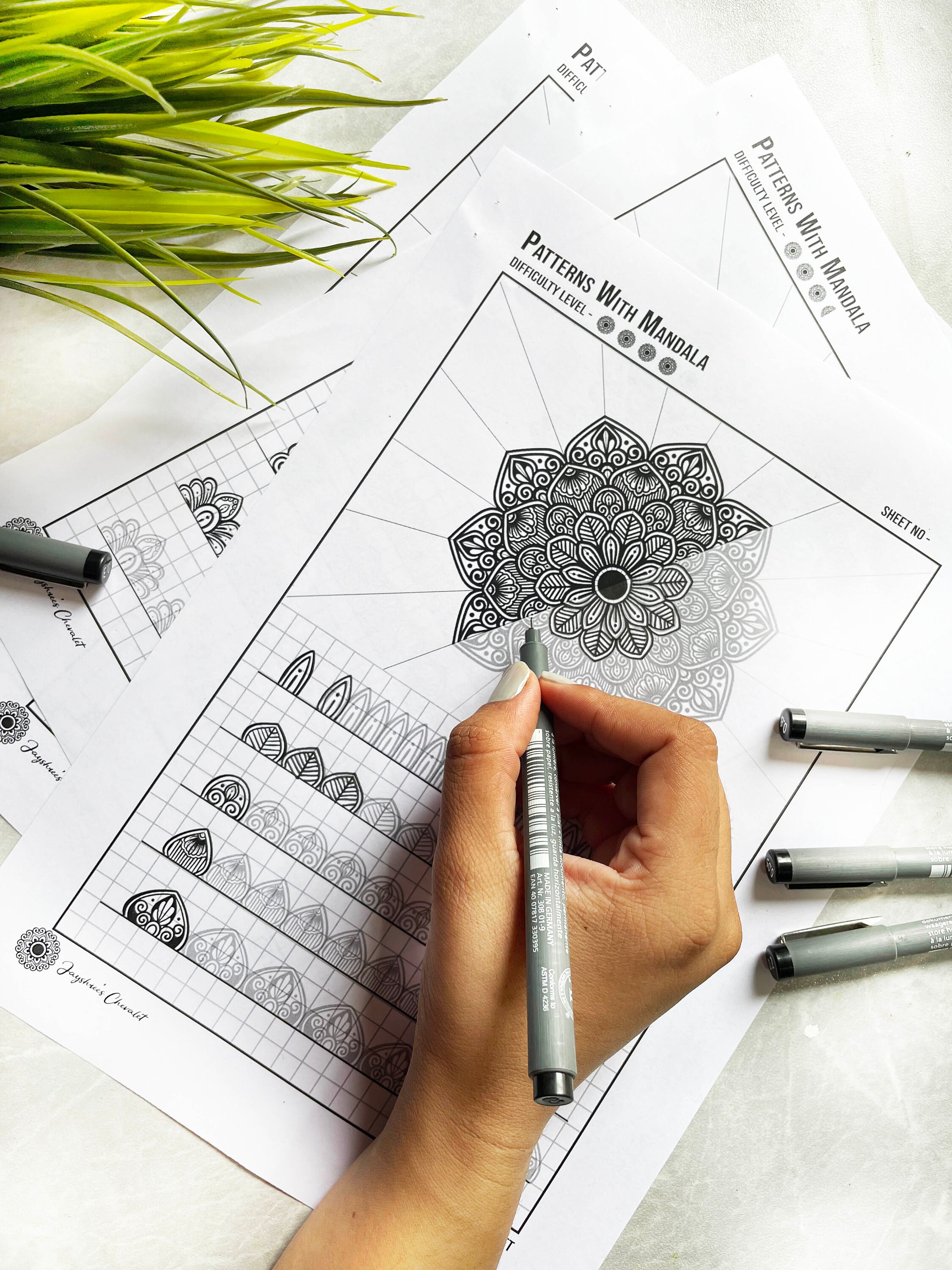 Mandala Pattern Sheets With Mandala BASIC SET OF 5 Mandala - Etsy