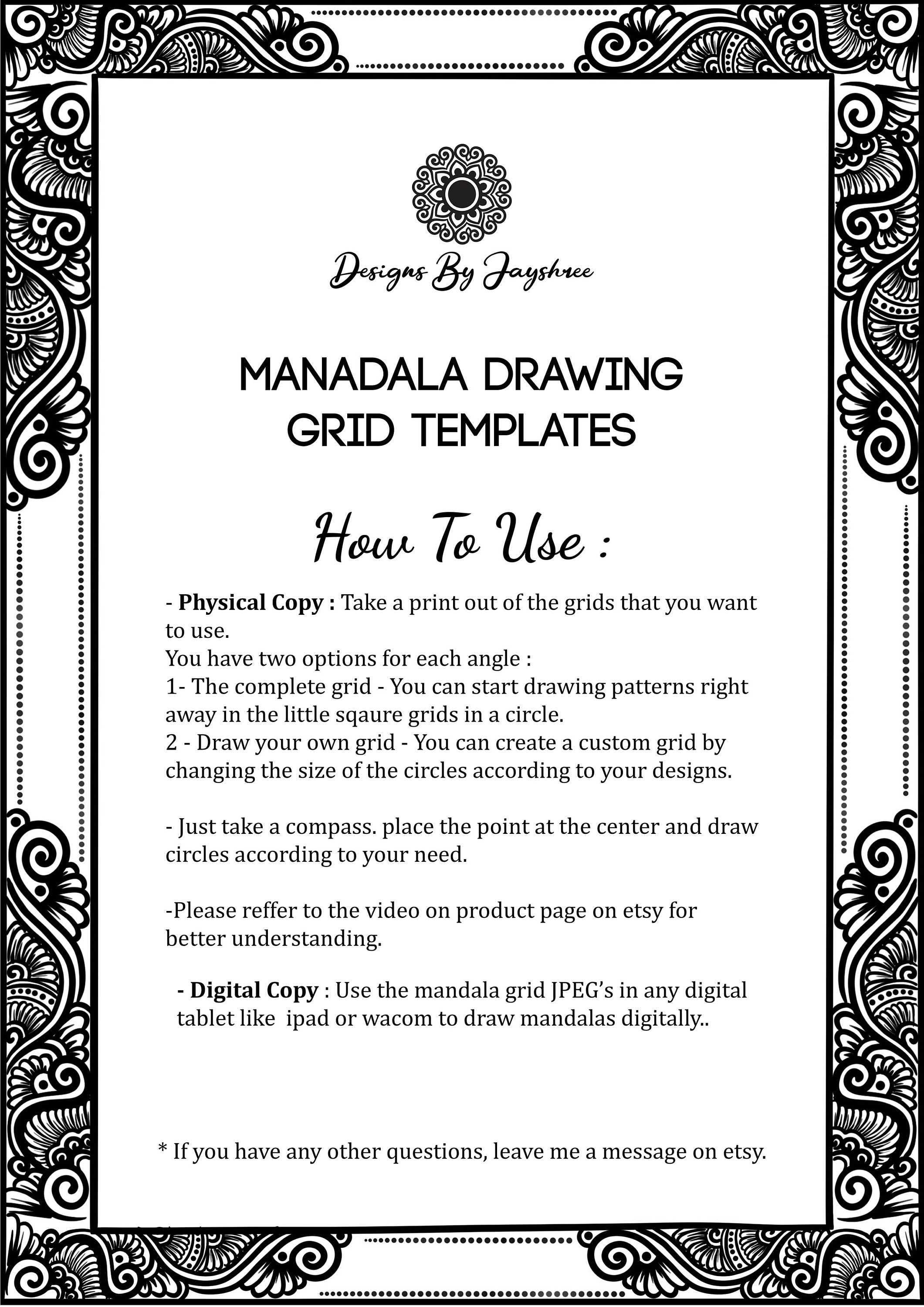 Mandala Drawing Template Mandala Grid Mandala Practice - Etsy