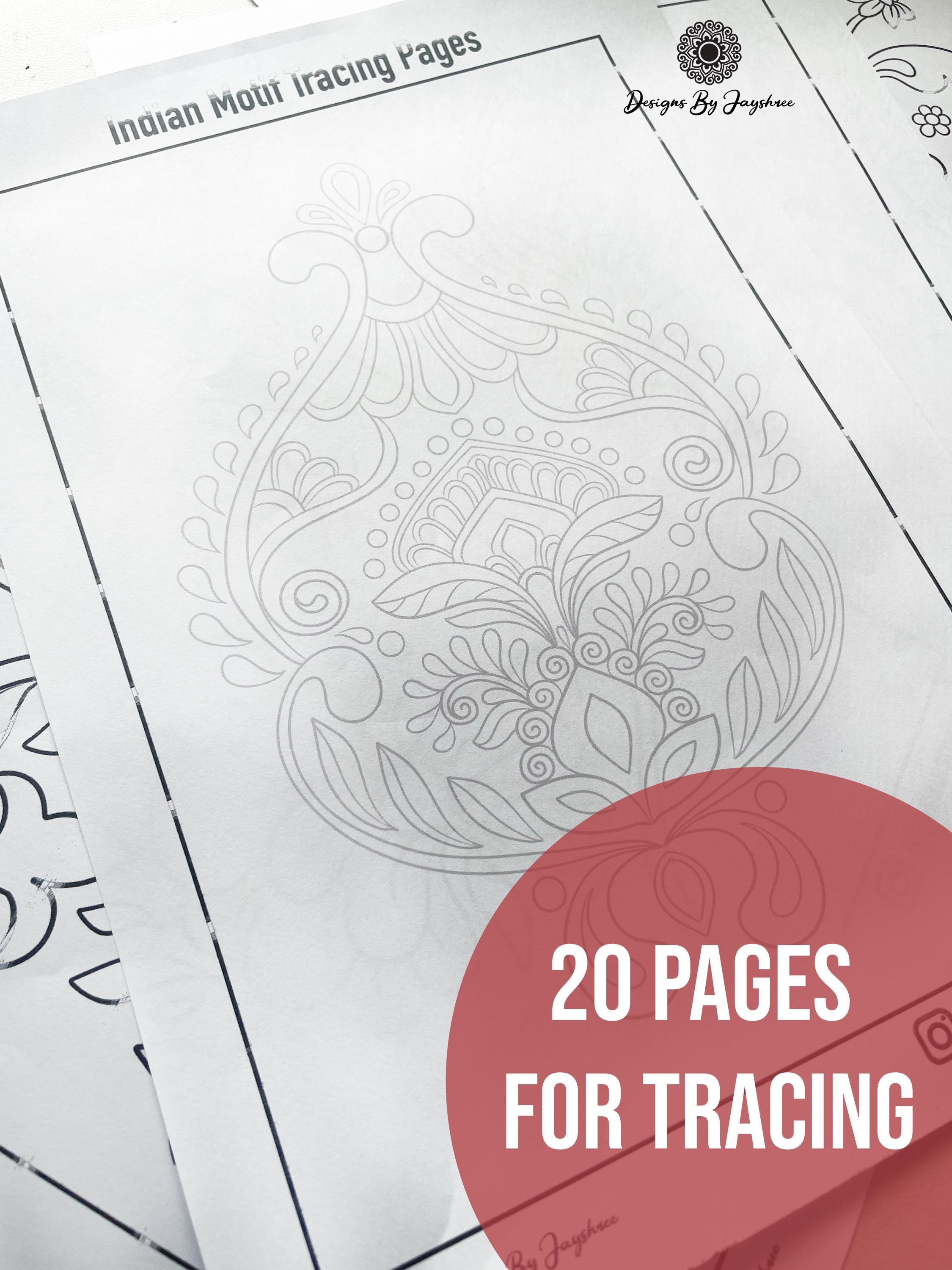 Indian Motif Tracing & Colouring Sheets - 42 Pages Mandala Colouring ...