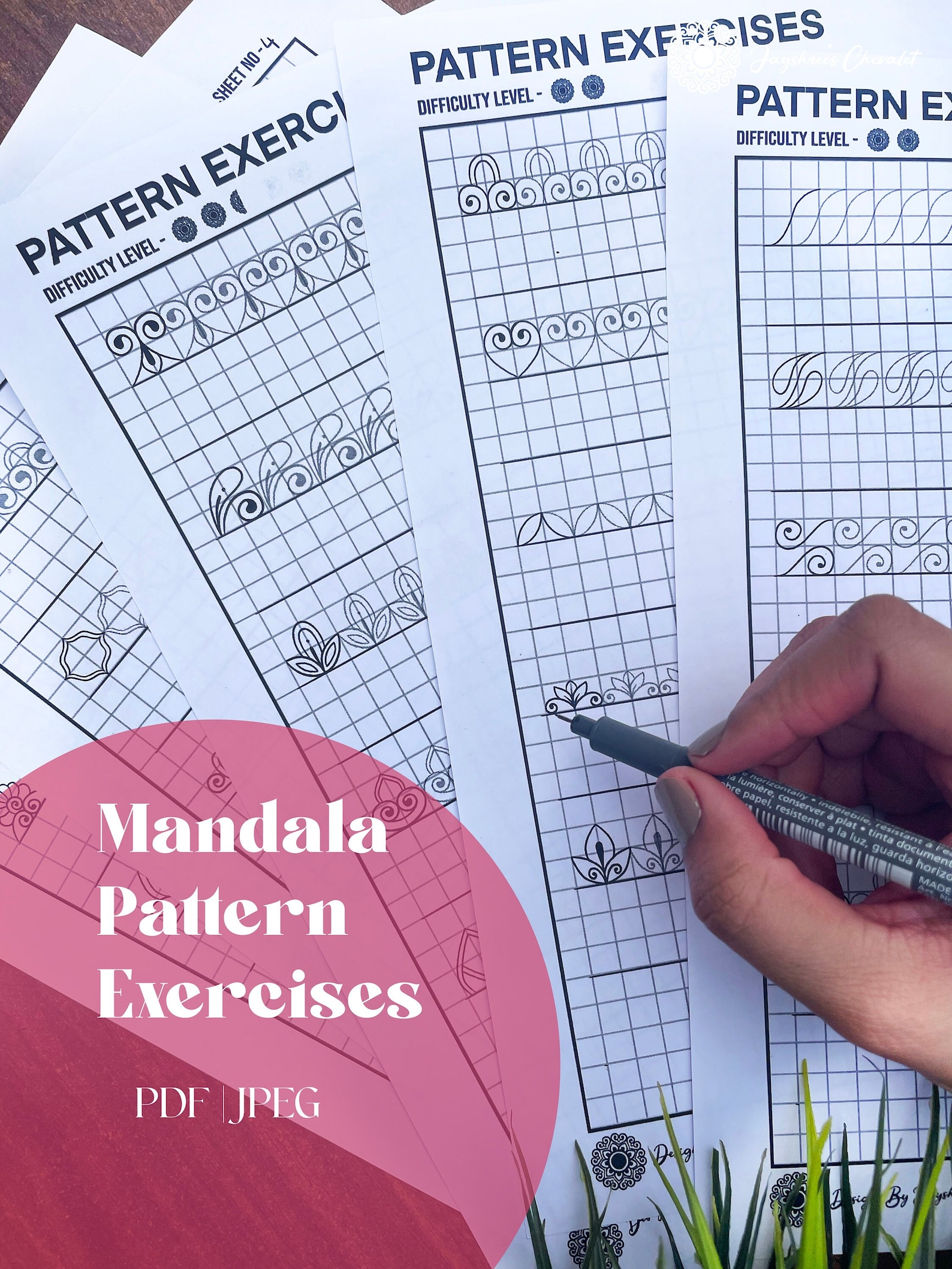 Mandala Practice Sheets 5 , Mandala Pattern Sheets,digital Downloads ...
