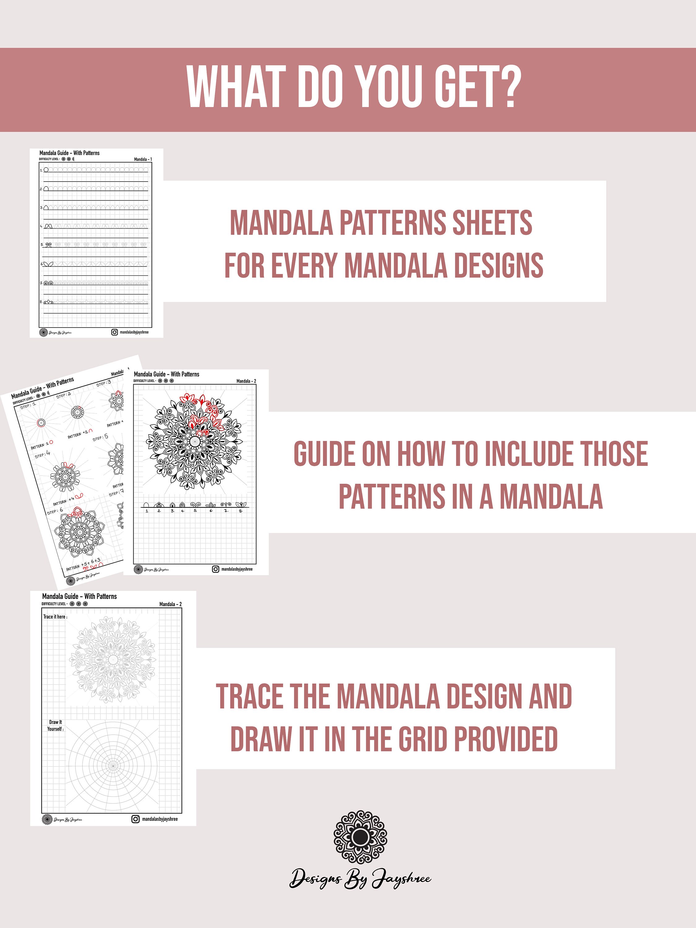 Beginners Mandala Drawing Guide Draw Mandalas Using Pattern Sheets ...