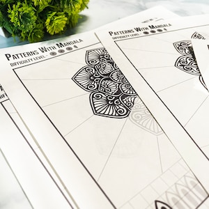 Mandala Pattern Sheets With Mandala BASIC SET OF 5, Mandala Practice ...