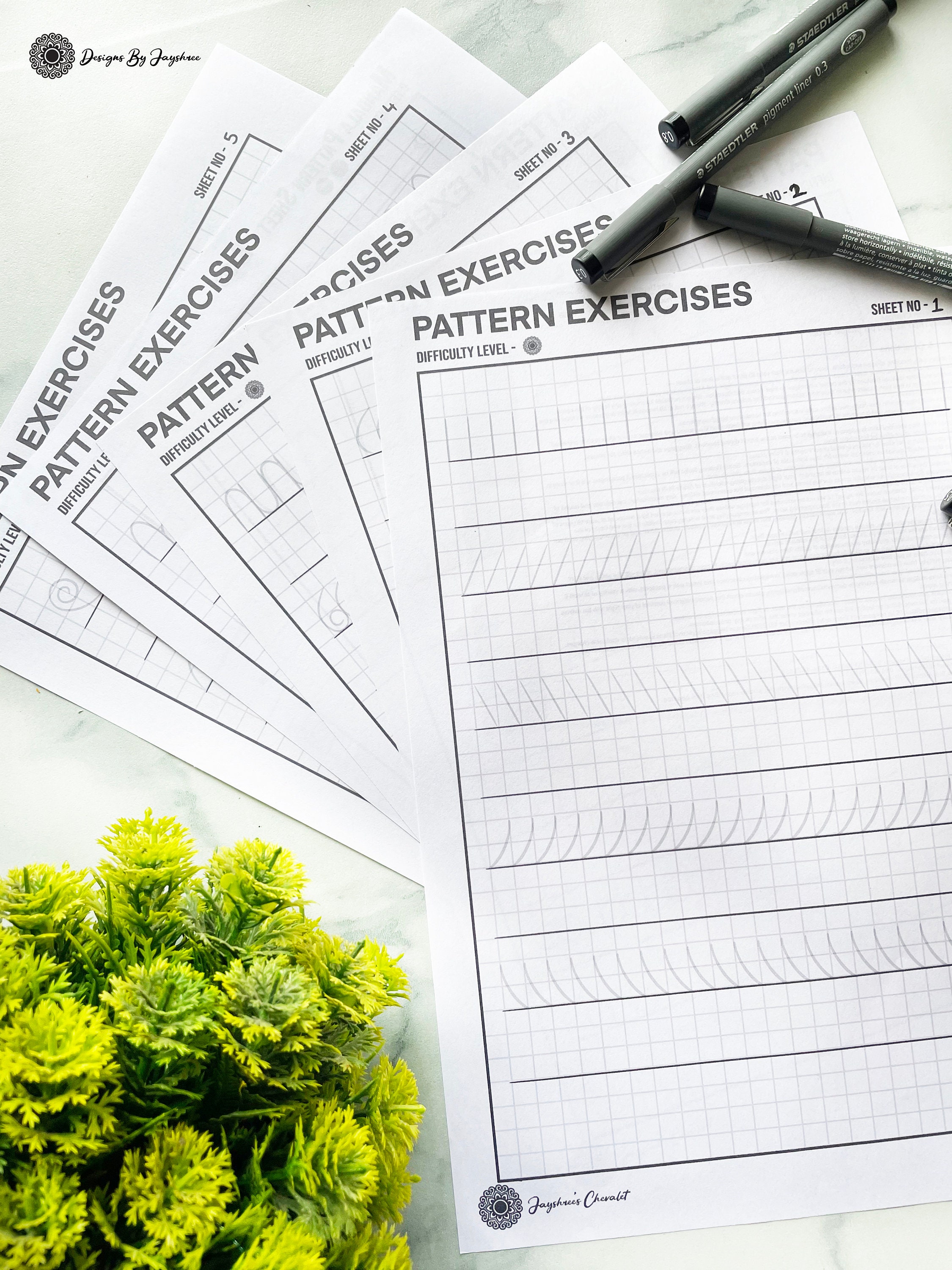 Mandala Practice Sheets - 5 , Mandala Pattern Sheets,digital Downloads ...