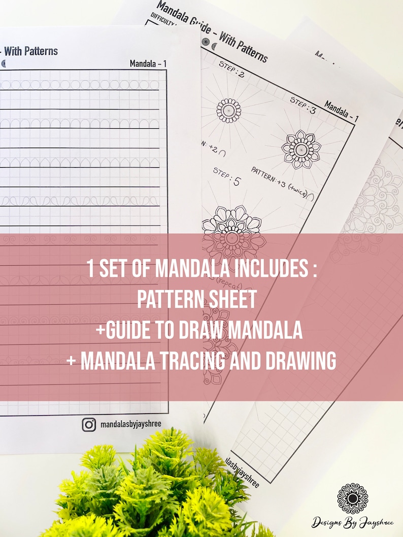 Beginners Mandala Drawing Guide Draw Mandalas Using Pattern Sheets ...