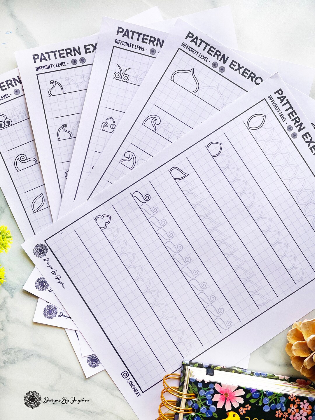 Mandala Practice Sheets - 5 , Mandala Pattern Sheets,digital Downloads ...