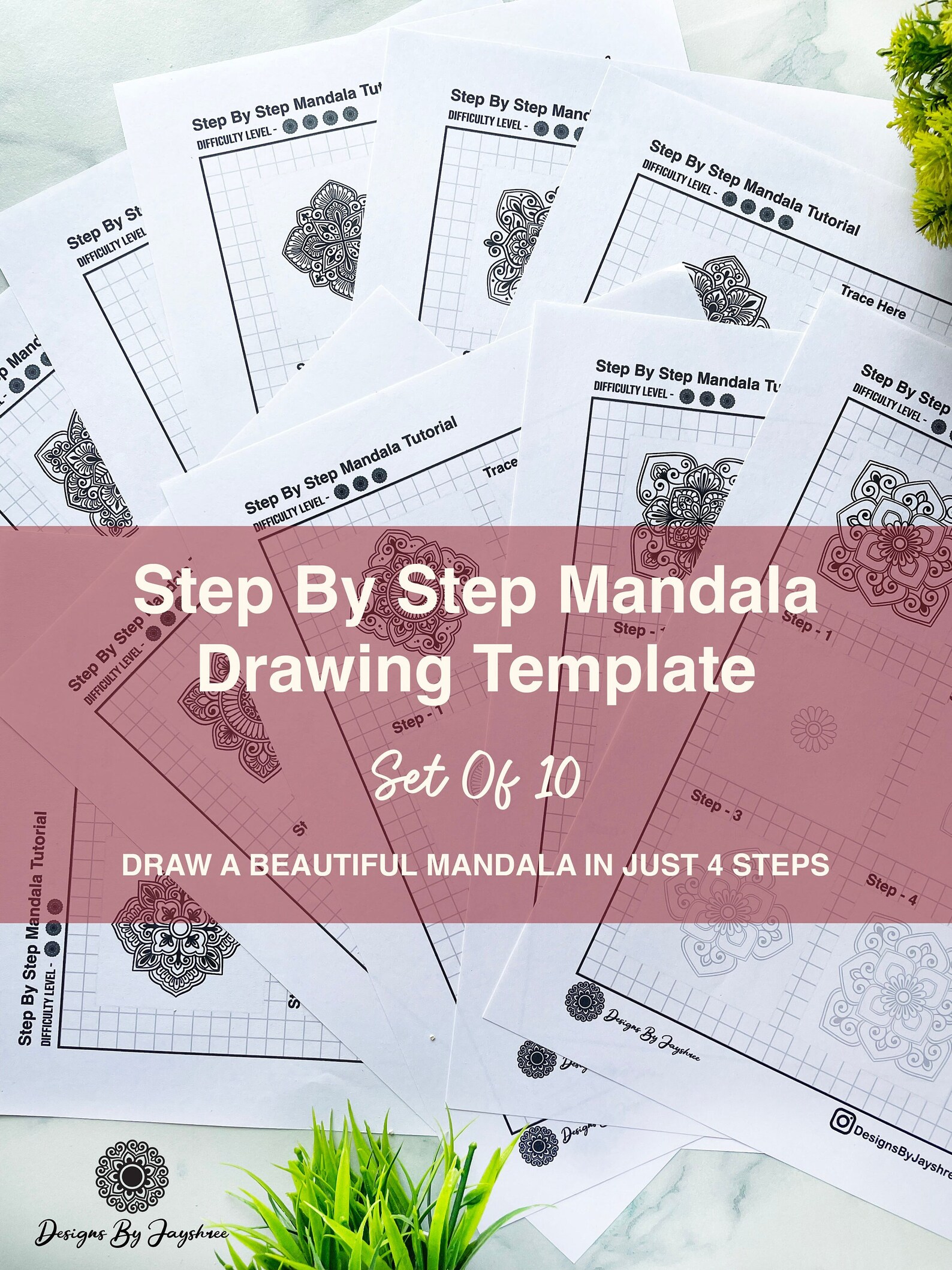 Step by Step Mandala Drawing Template -10, Mandala Templates ,digital ...
