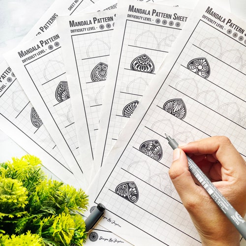 Mandala Practice Sheets 5 Mandala Pattern Sheetsdigital - Etsy