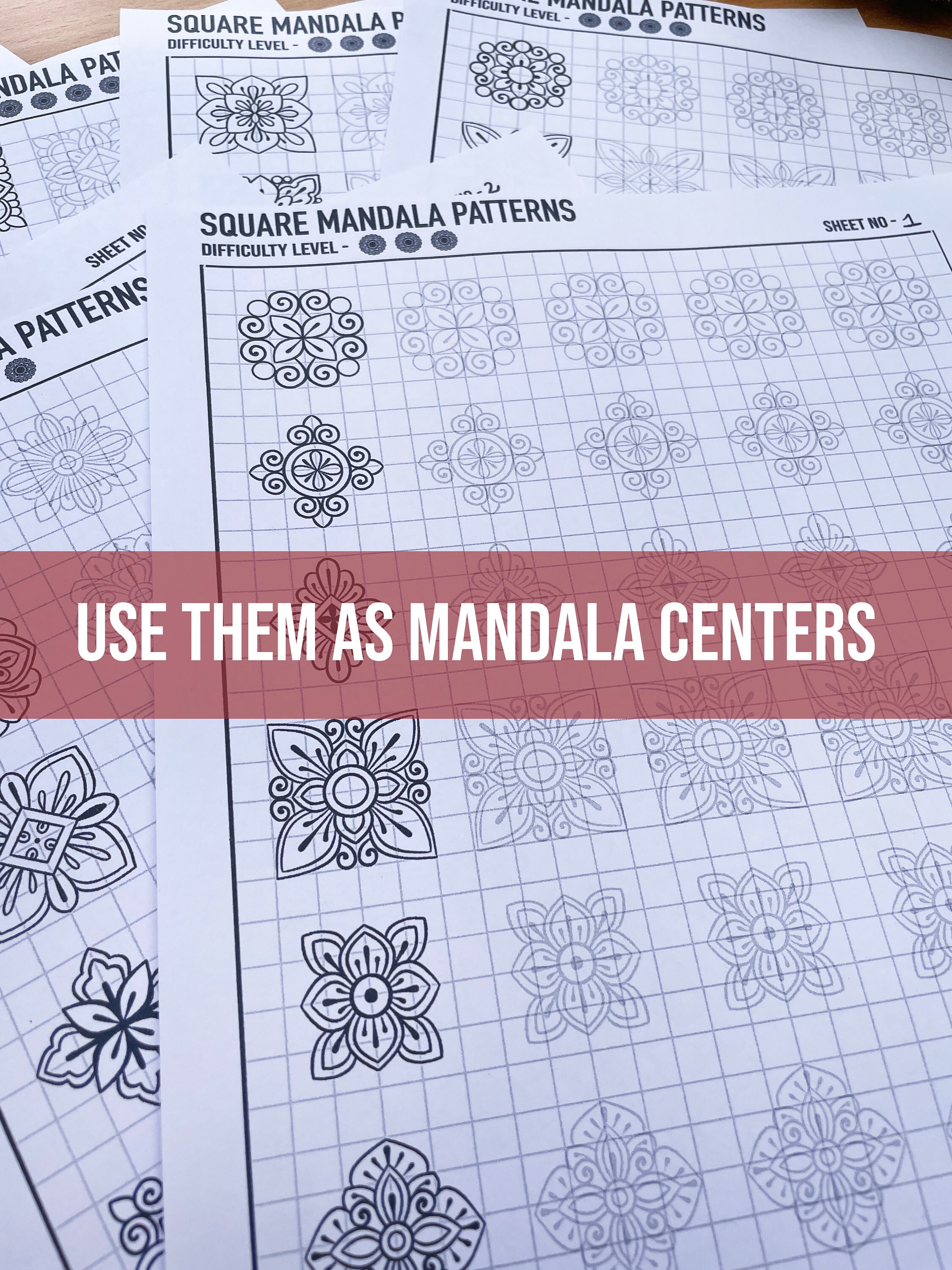 Square Mandala Patterns- 50+ Designs Sheets, Mandala Practice Sheets ...