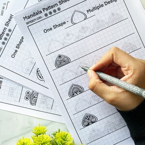 Set of 5 Mandala Pattern Sheets - Detailed Mandala Practice Sheets ...