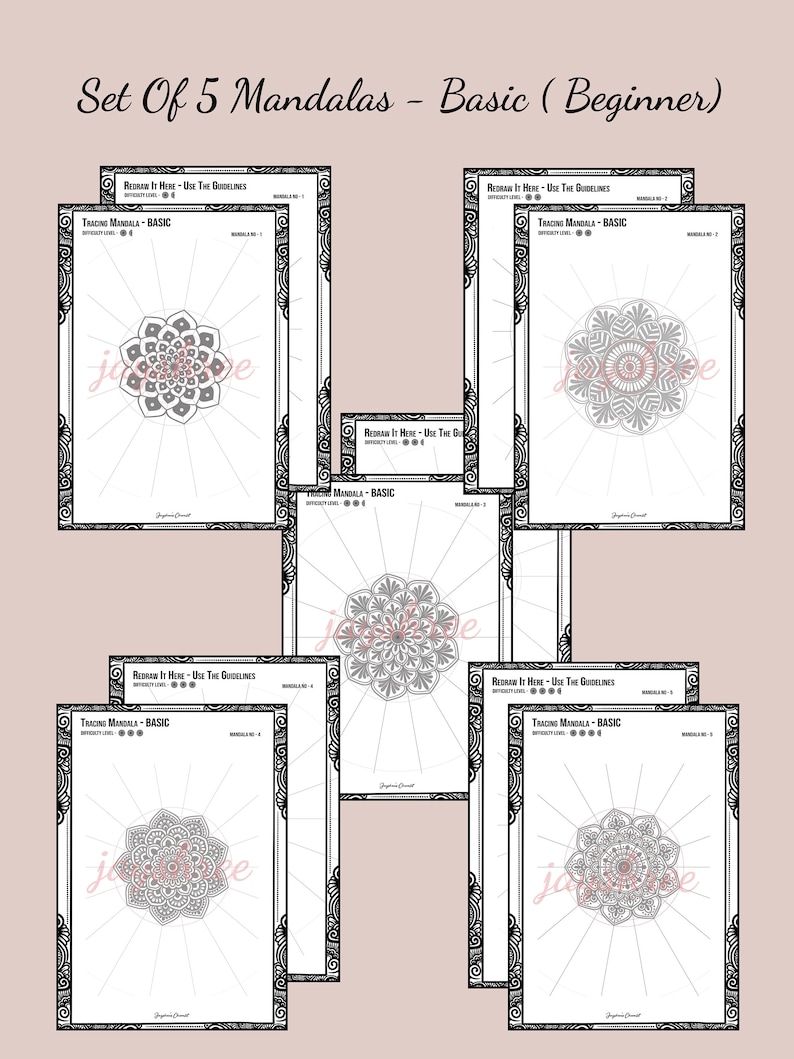 Set of 16 Mandalas for OUTLINE Tracing Coloring Pdf. - Etsy