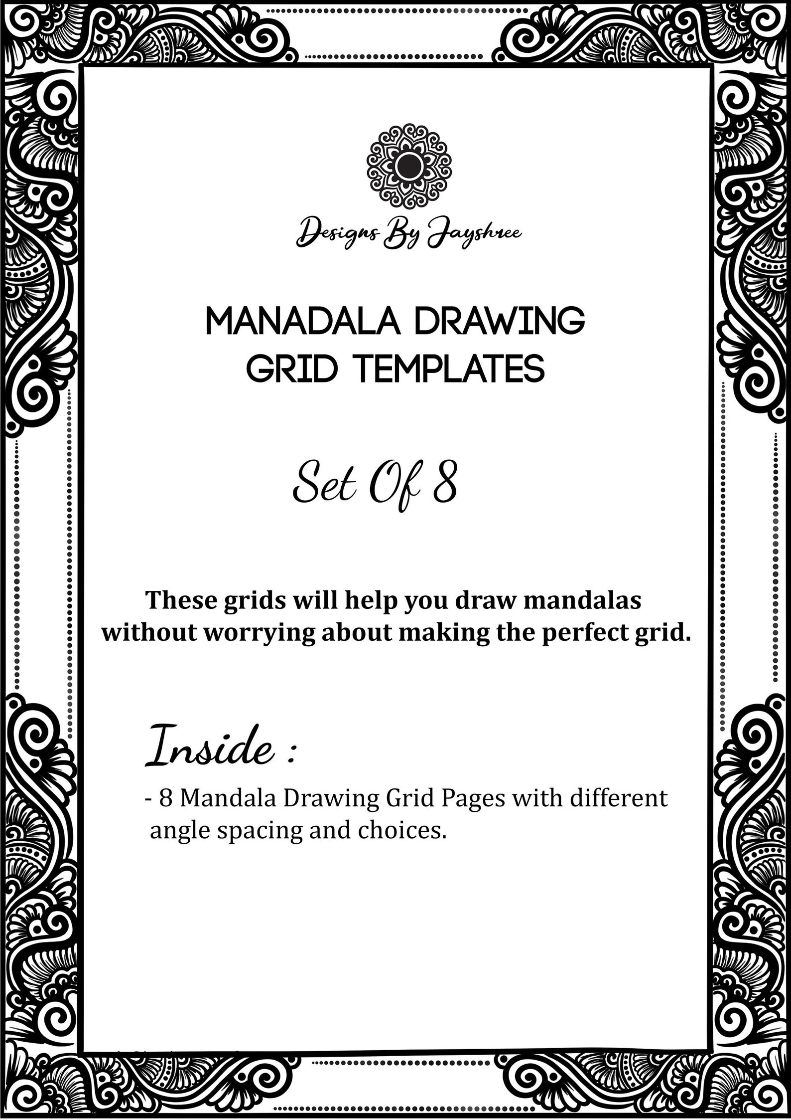 Mandala Drawing Template Mandala Grid Mandala Practice - Etsy