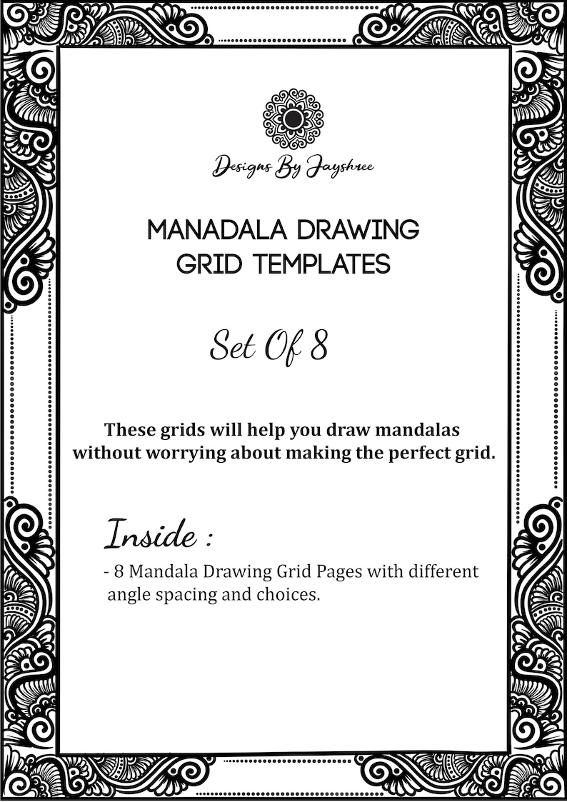 Mandala Drawing Template Mandala Grid Mandala Practice - Etsy