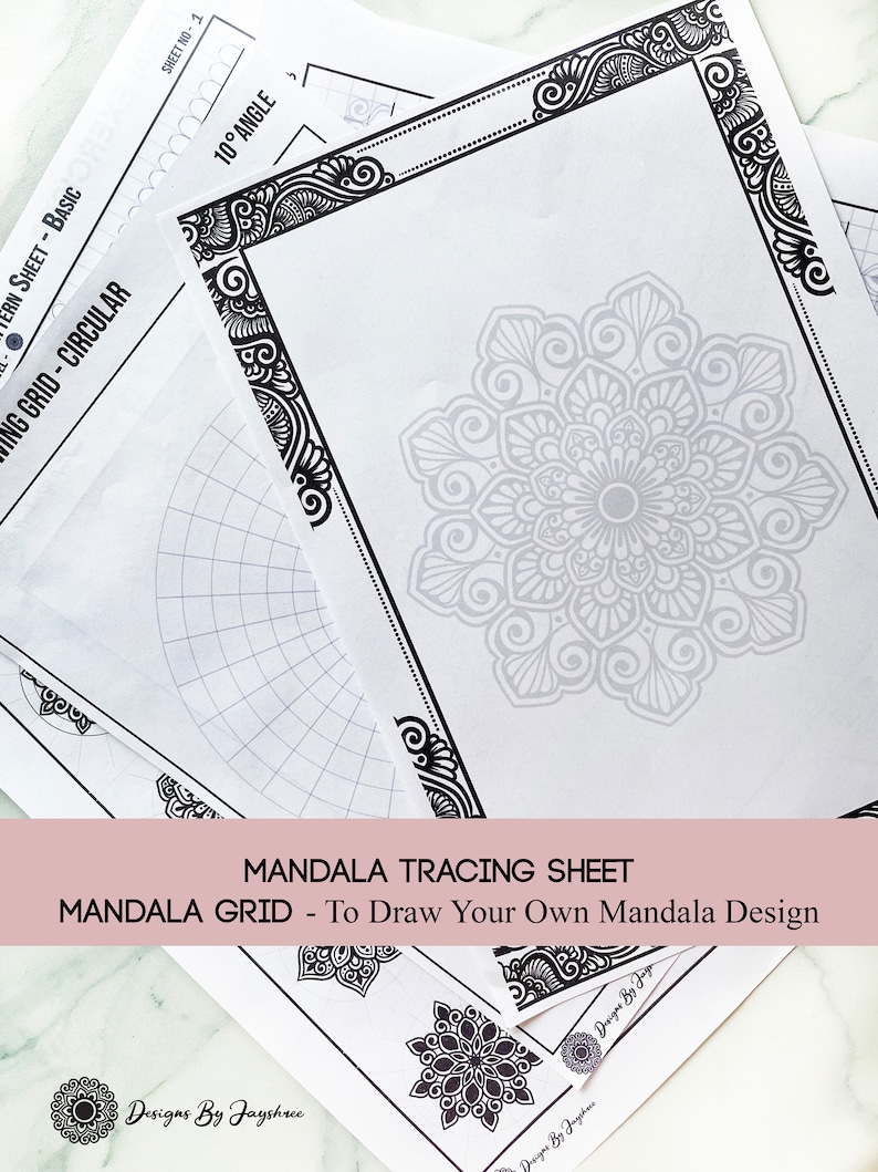 Mandala Guide Set of 5, Mandala Pattern Sheet, Mandala Template ...