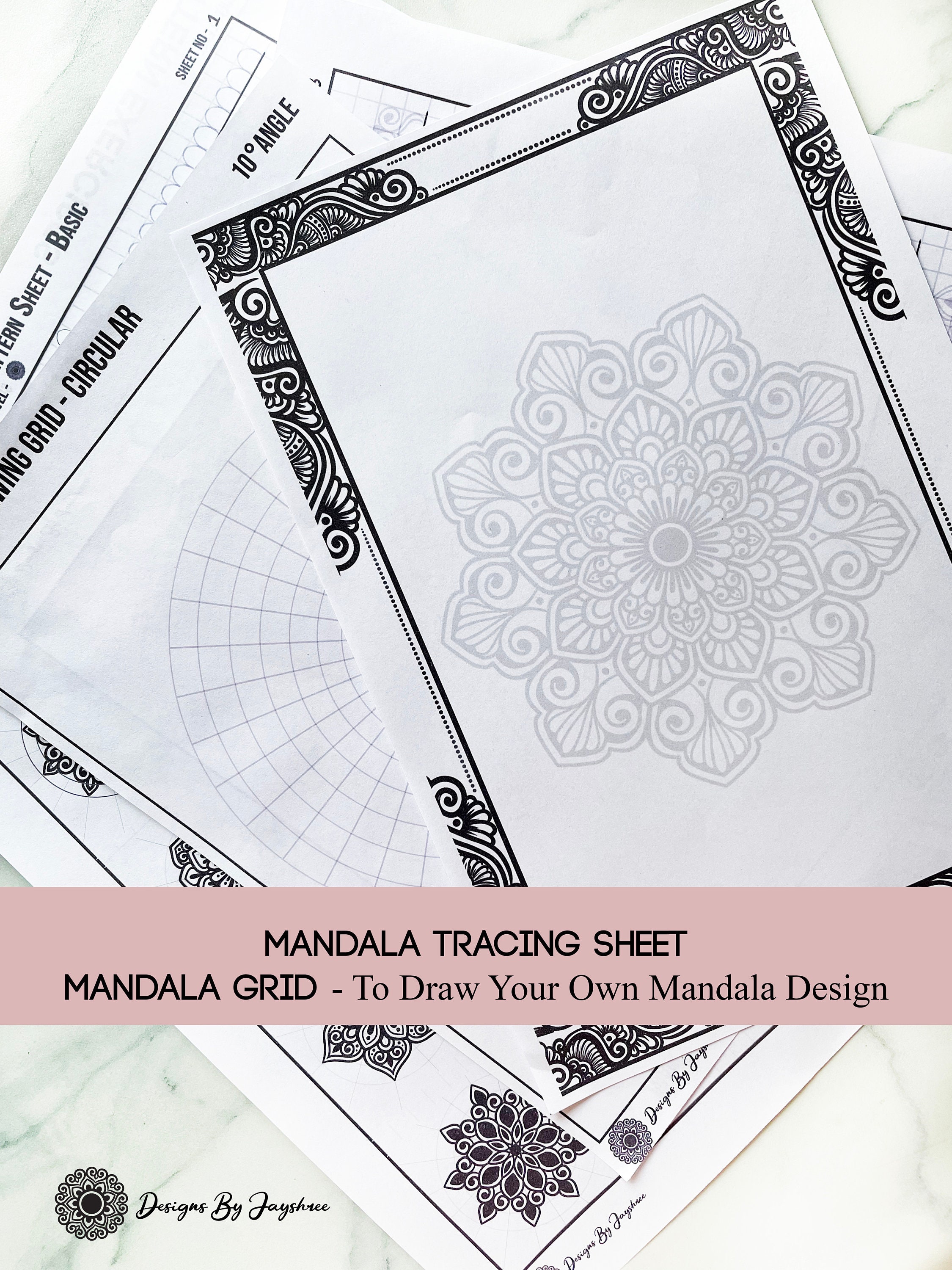 Mandala Guide Set of 5, Mandala Pattern Sheet, Mandala Template ...